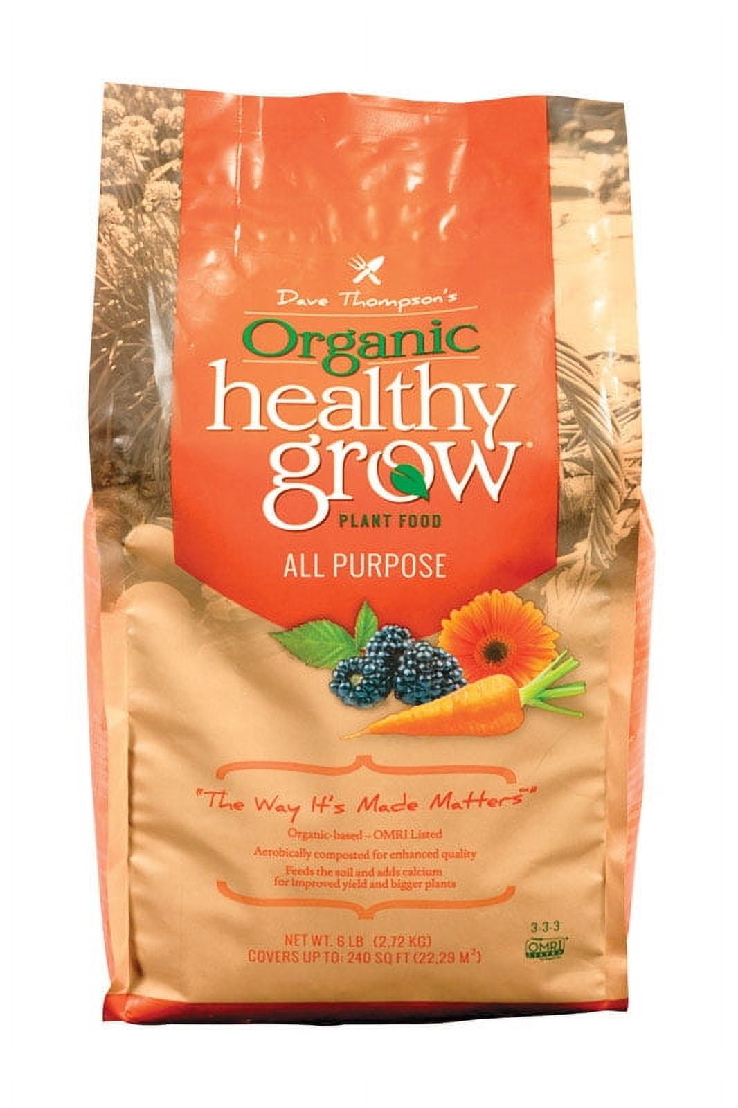 Organic Healthy Grow All Purpose Garden Plant Food Fertilizer, 3-3-3, 6 ...