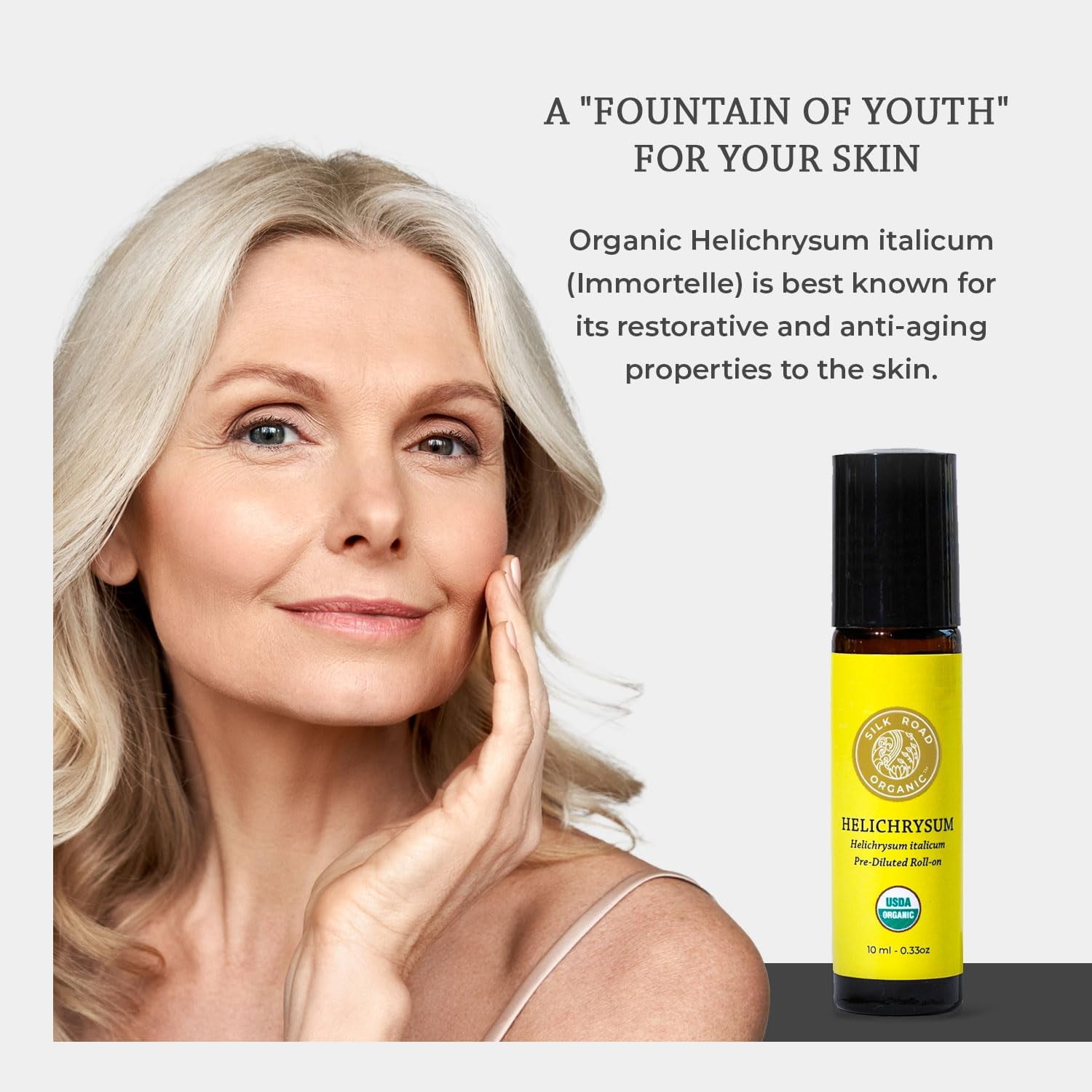 Organic Helichrysum Italicum Essential Oil Roll On, 100% Pure USDA Certified Aromatherapy for ...