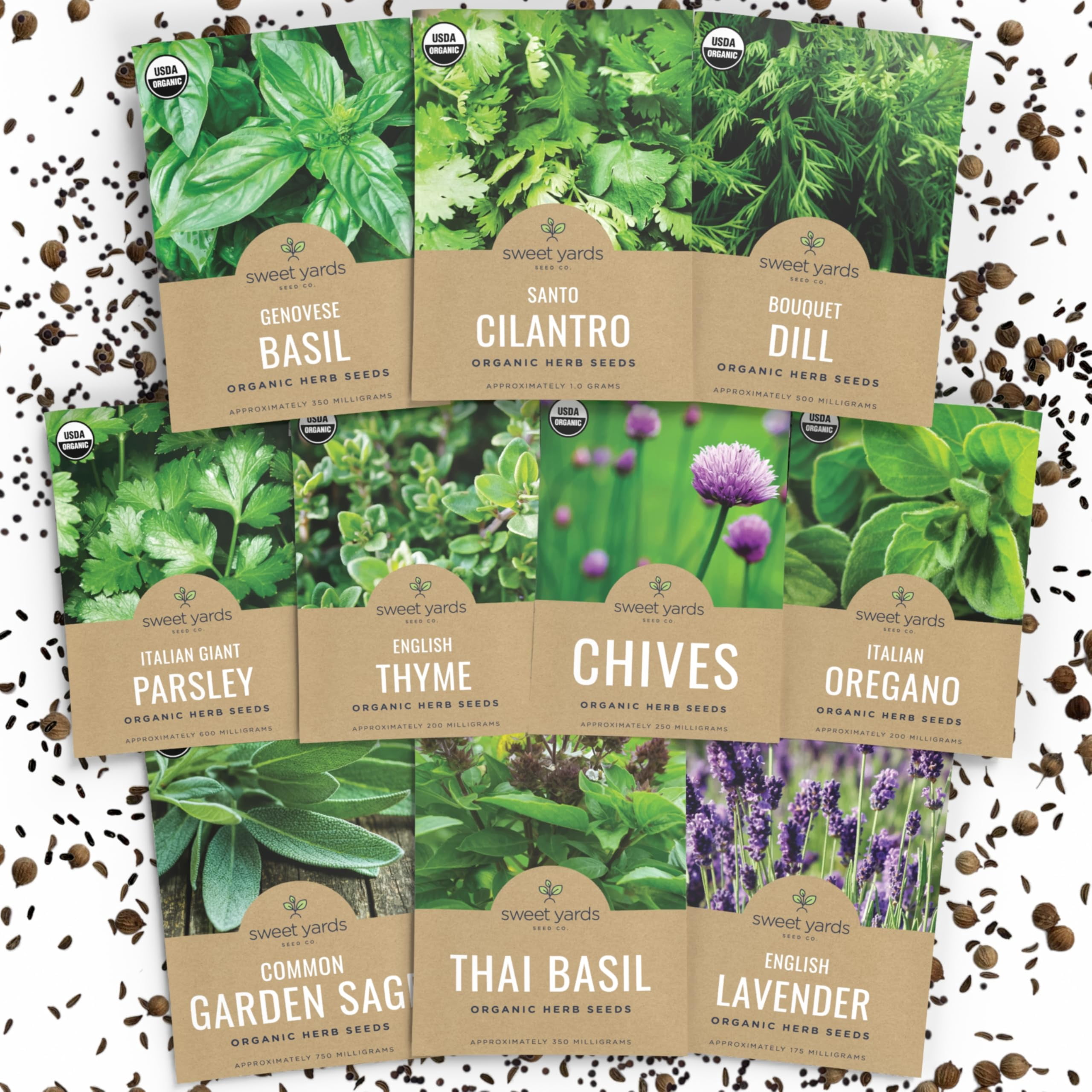 Organic Herb Seeds PresNok Variety Pack - 10 Individual Packs - 2025 ...