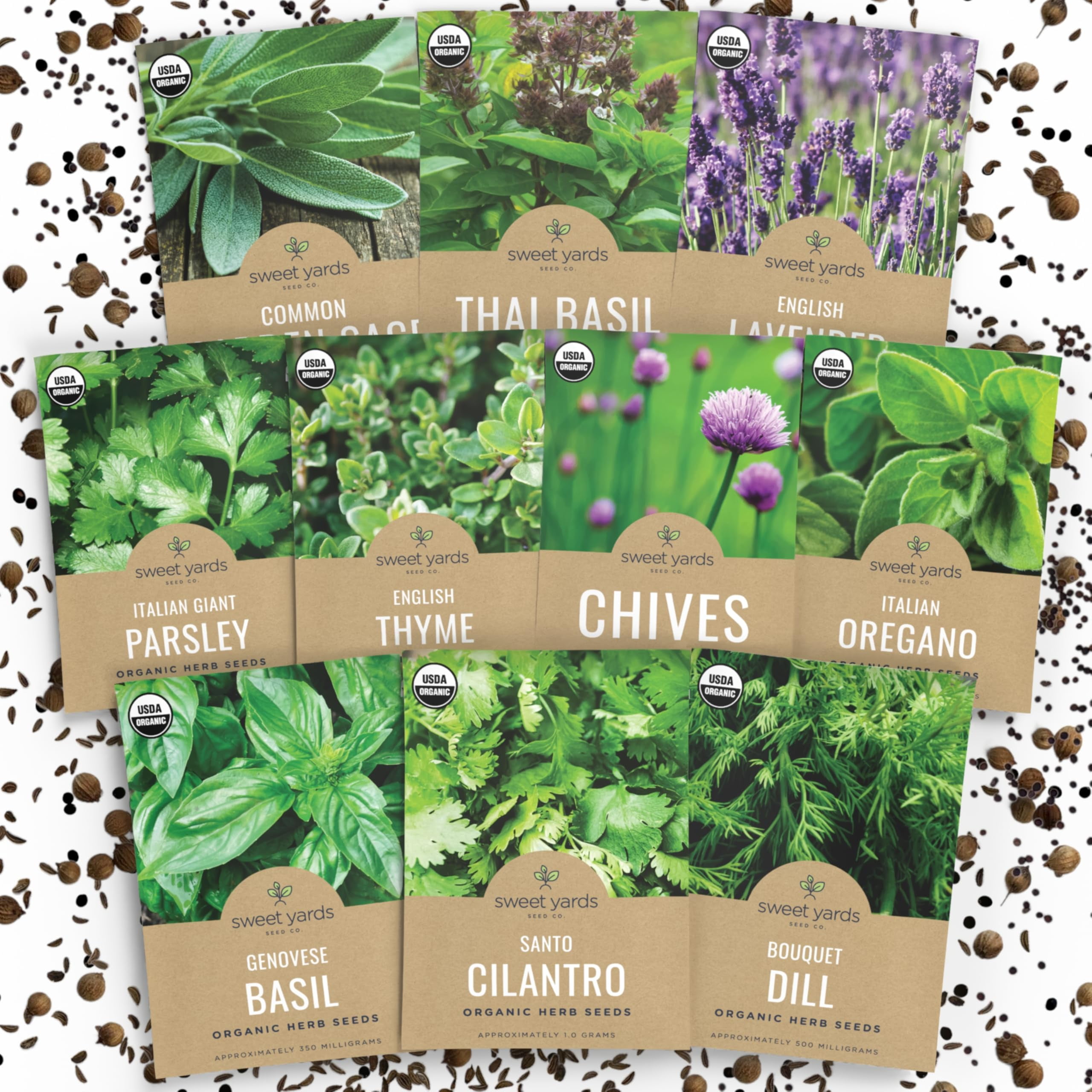 Organic Herb Seeds Variety Pack - ZLK1 10 Individual Packs - 2025 ...