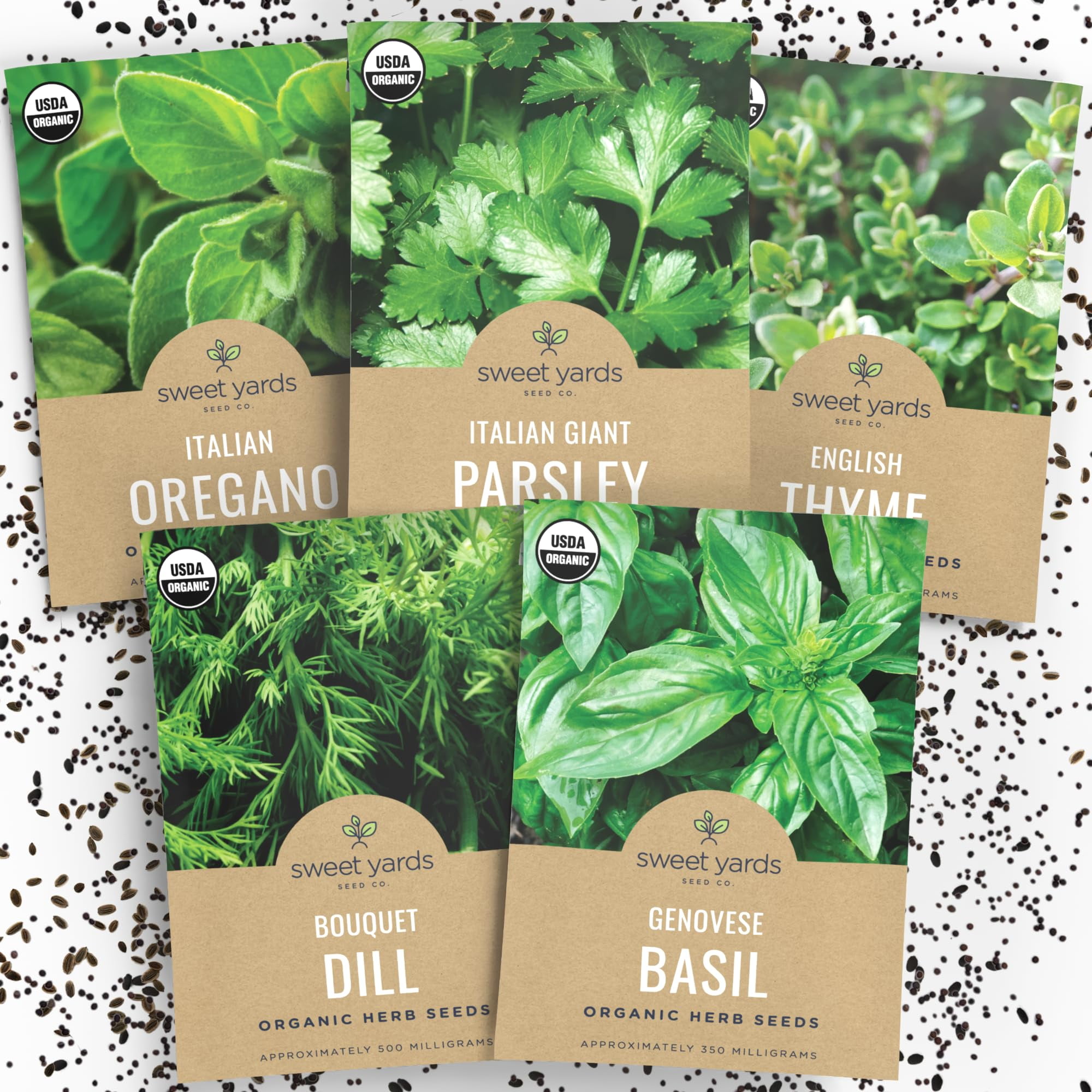Organic Herb SeedsEGSC Variety Pack - 5 Individual Packs - 2025 Season ...
