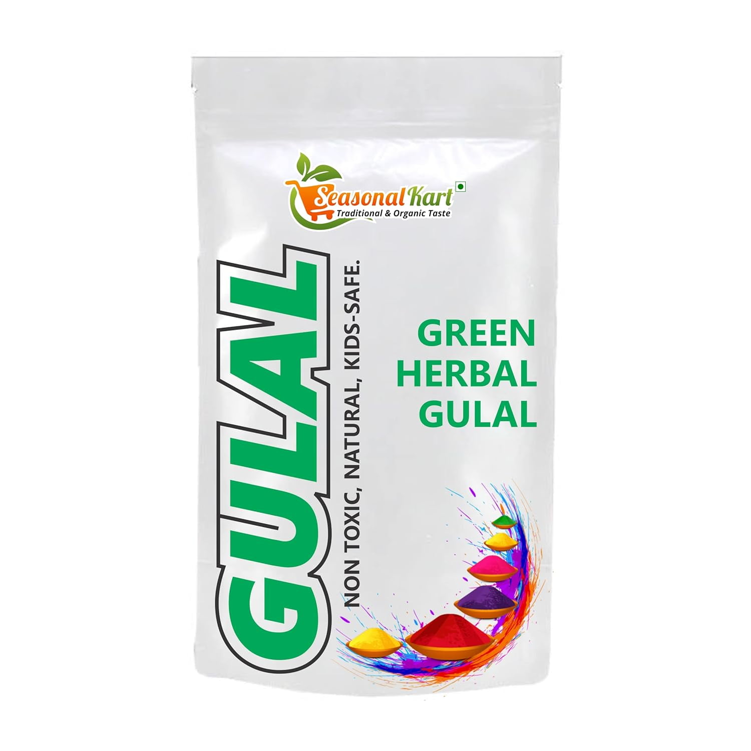 Organic Herbal Holi Gulal Color - Pack Of 1 X 200gm, Green | Skin-Safe ...