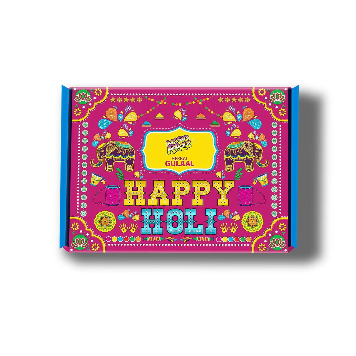 Organic Herbal Holi Gulal Gift Combo - 6 Packets X 75gm, Orange, Yellow ...