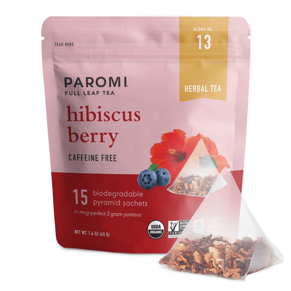 Paromi Hibiscus Berry Organic Herbal Tea - 15 CT POUCH - Walmart.com