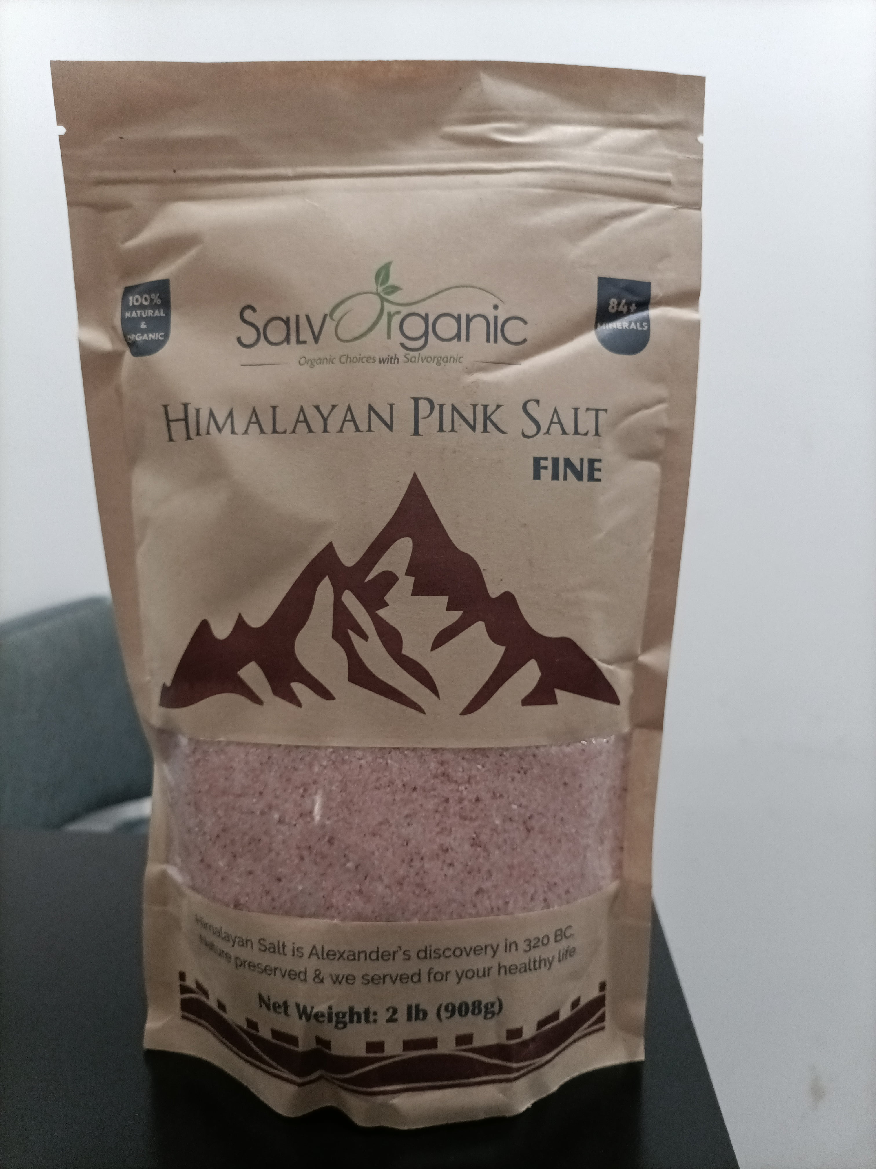 Organic Himalayan pink salt fine 2LB (908G) - Walmart.com