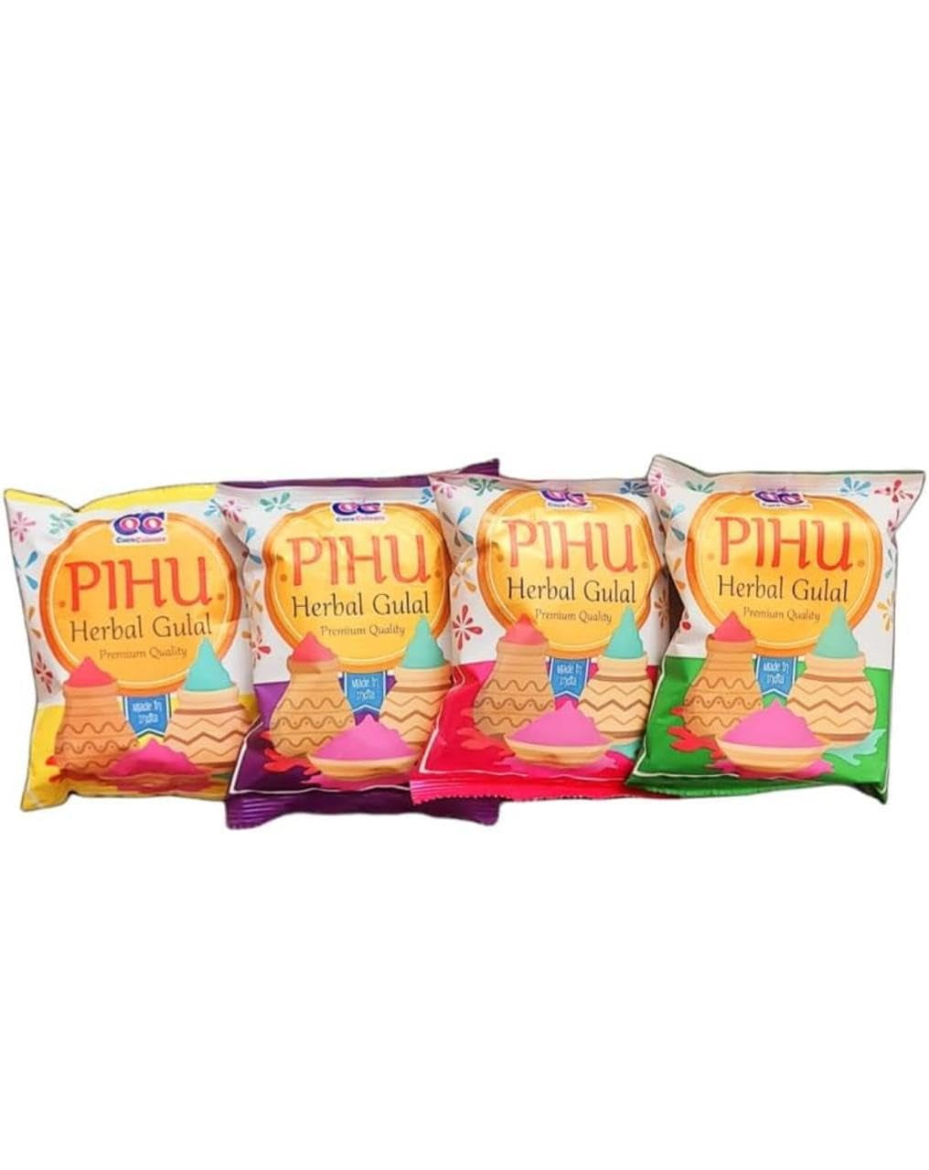 Organic Holi Gulal Rang - Pack Of 4 X 80gm, Multicolor | Herbal Eco ...