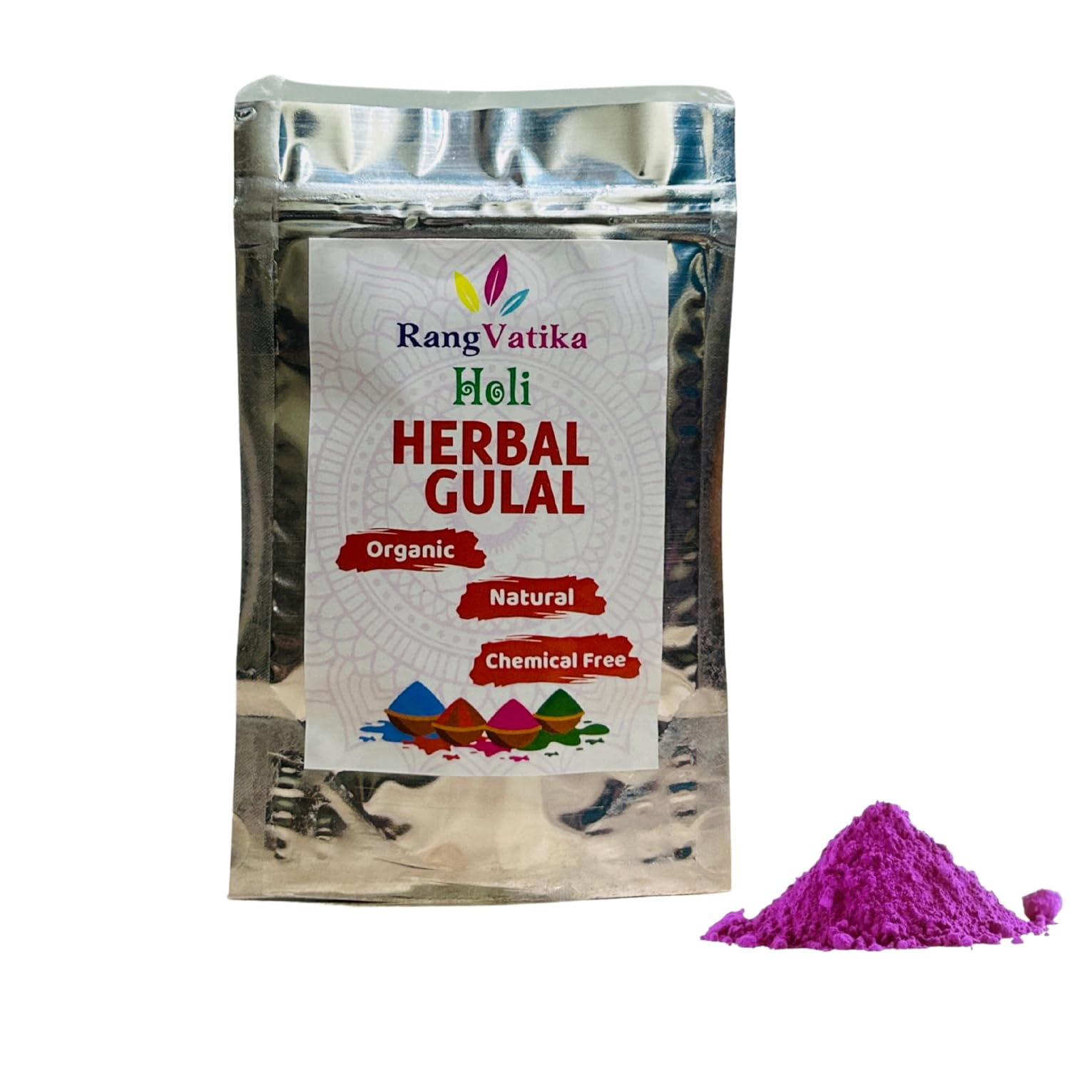 Organic Holi Herbal Gulal Color For Holi Celebration - 400gm, Magenta ...