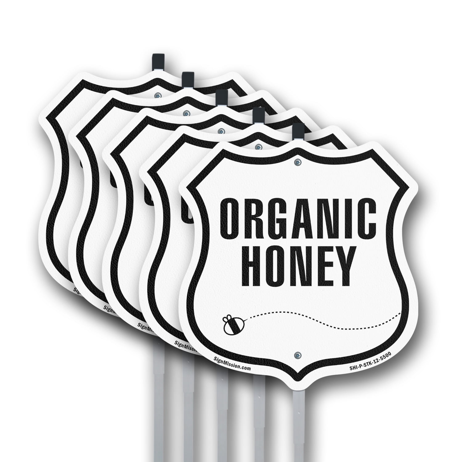 Organic Honey (5 Pack) 12 inch X 12 inch Shield Shaped Rust-Free ...