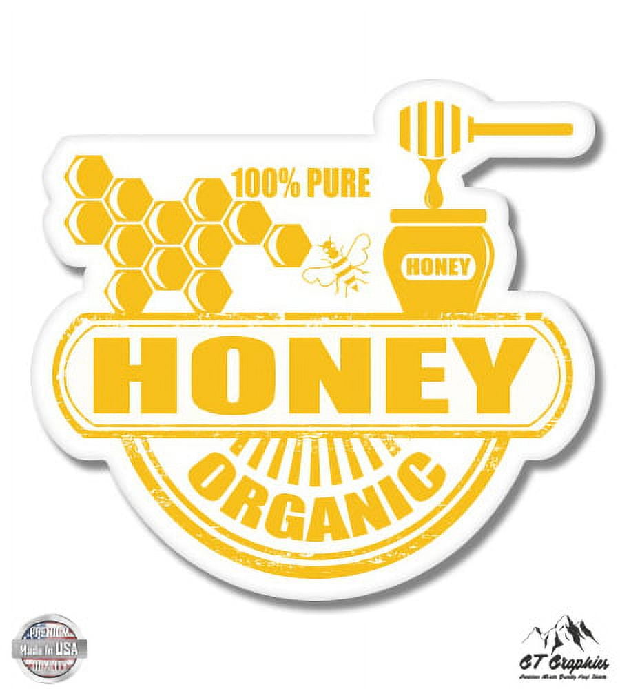 Organic Honey - 5" Vinyl Sticker - For Car Laptop I-Pad - Waterproof ...