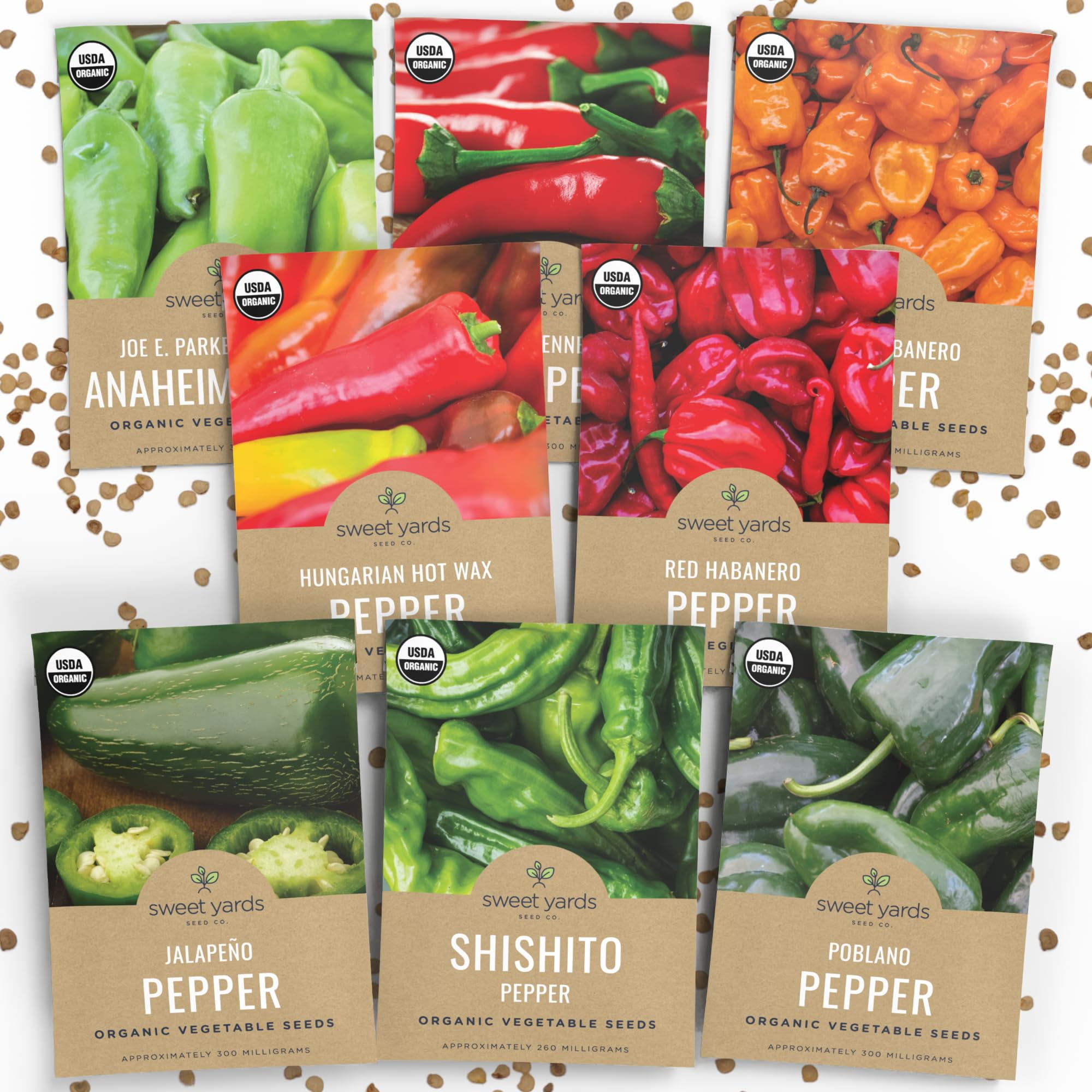 Organic Hot Pepper Seeds Variety Pack - MHD18 Individual Packs - 2025 ...