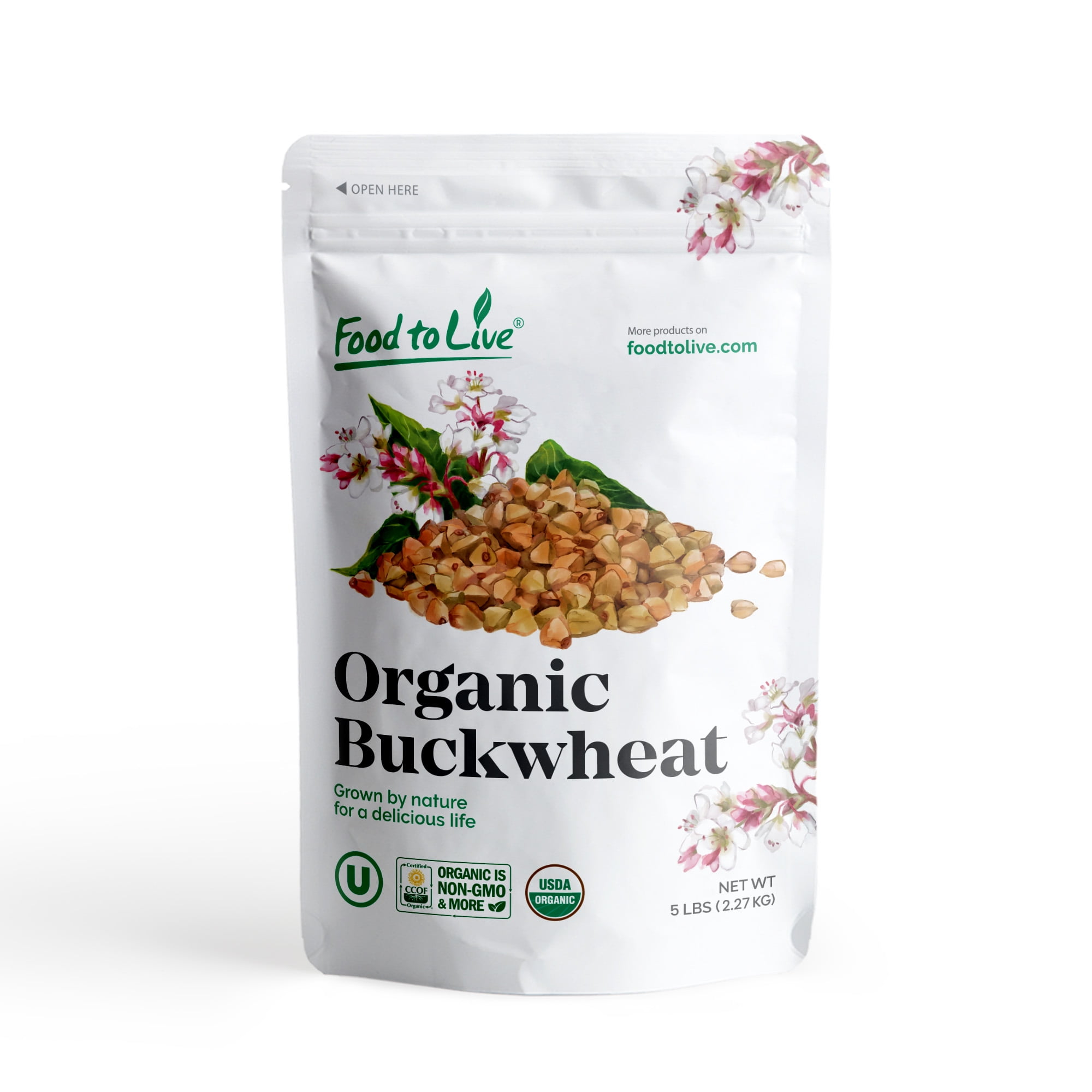 Food to Live Organic Hulled Buckwheat Flour, 5 Pounds, Non-GMO, Kosher ...