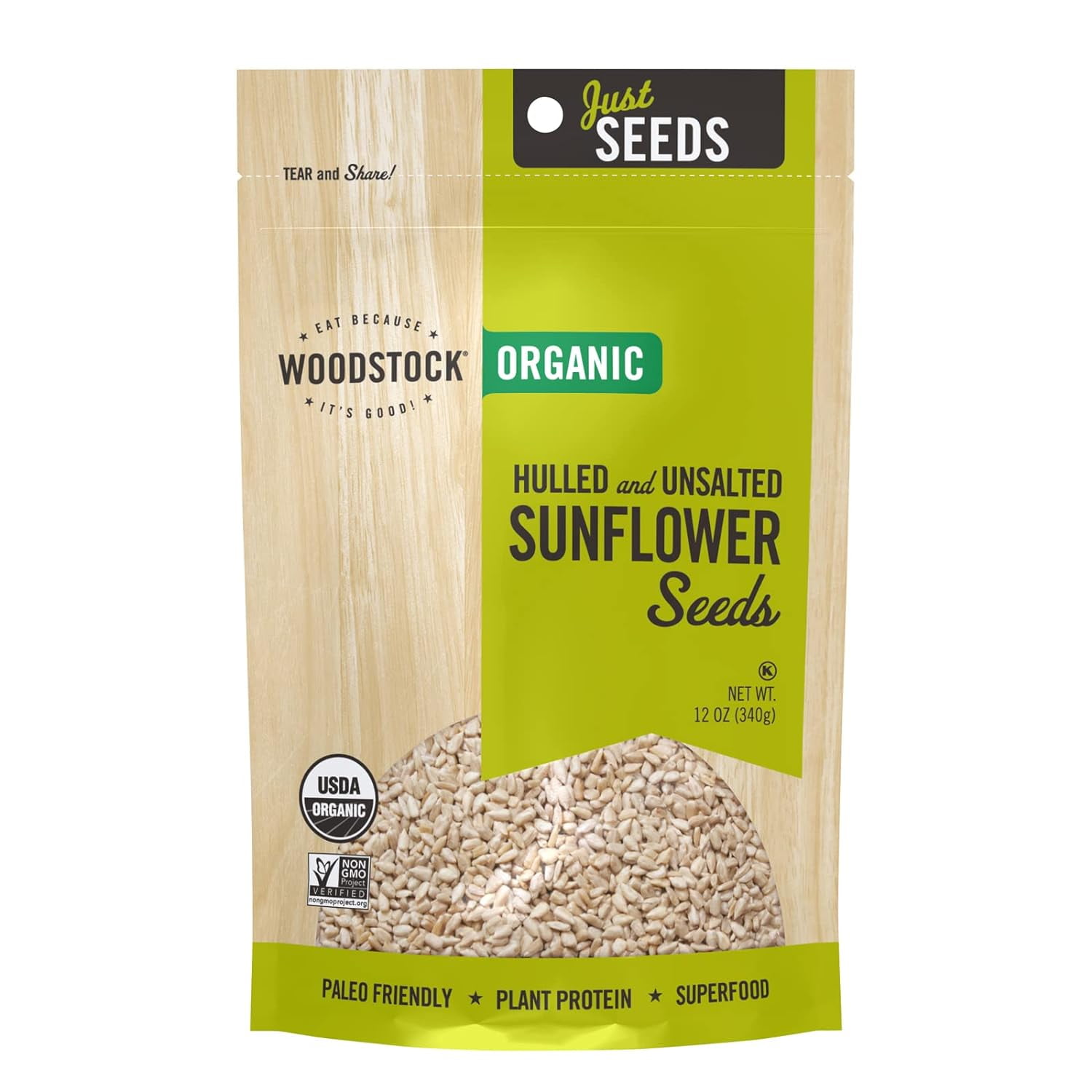 Organic Hulled Sunflower Seeds 12 Oz (Pack of 8) - Walmart.com