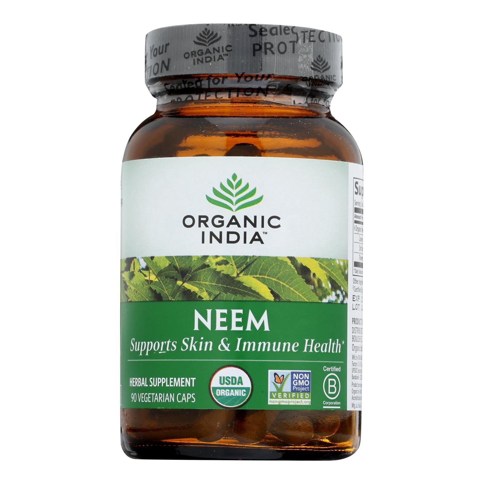 Organic India Usa Whole Herb Supplement - Neem - 1 Each - 90 VCAP ...
