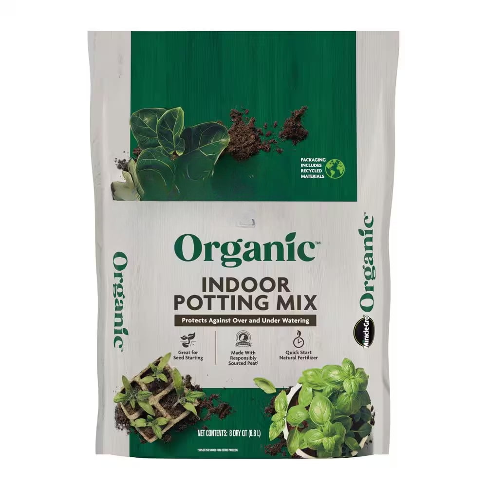 Organic Indoor Potting Mix 8 qt. Soil Protects Against Over/Under ...