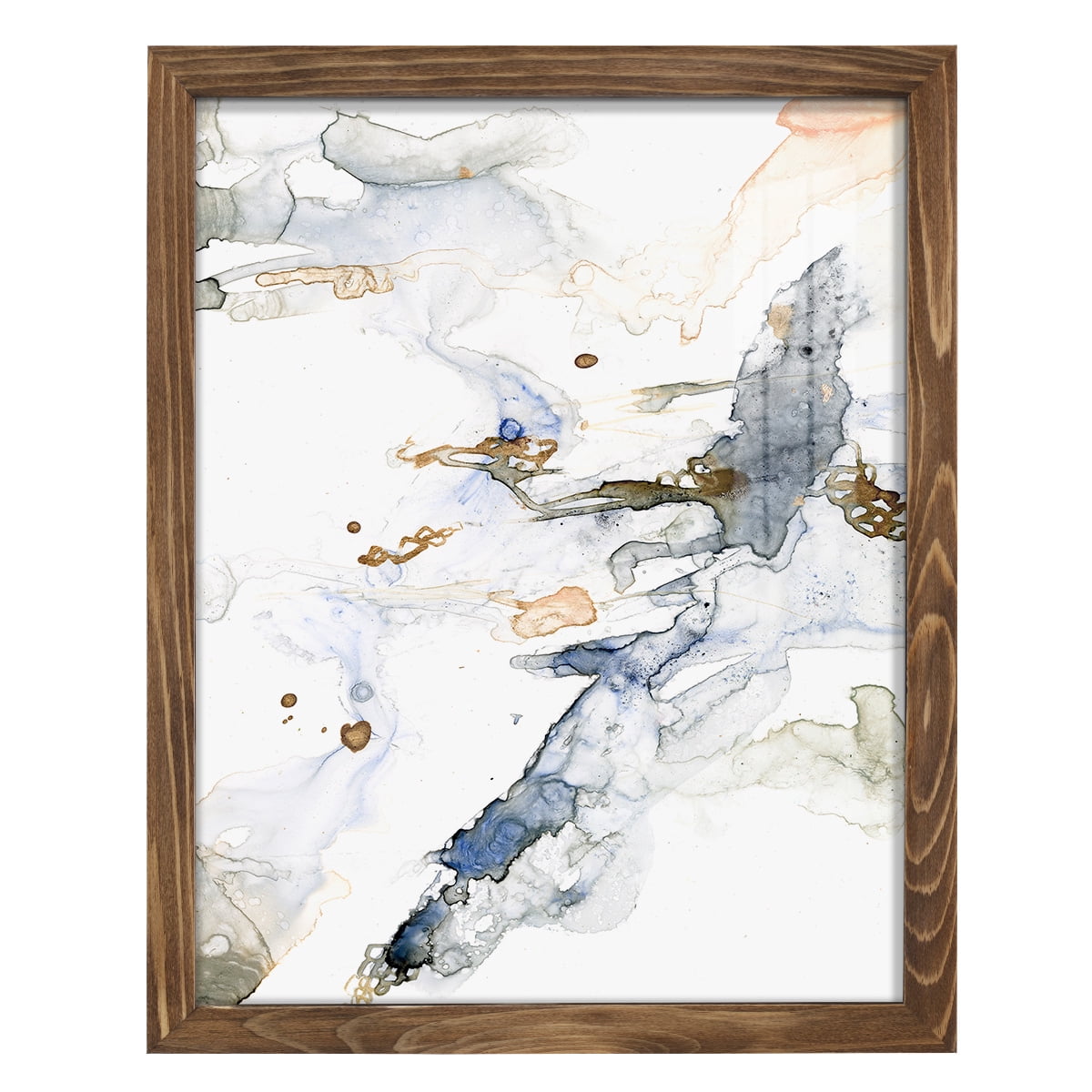 Organic Interlace I -Framed Print w/glass-Walnut - Walmart.com