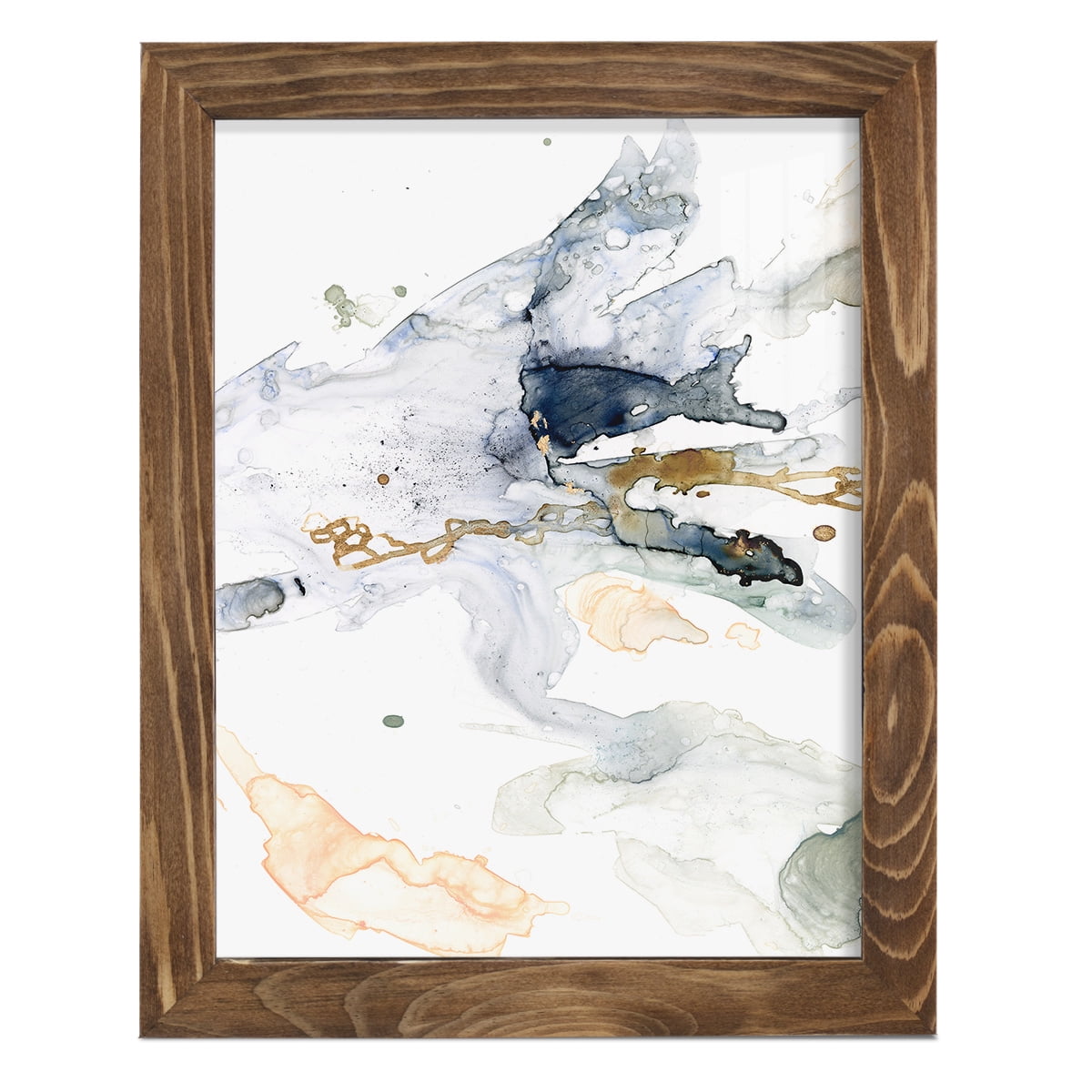 Organic Interlace II -Framed Print w/glass-Walnut - Walmart.com