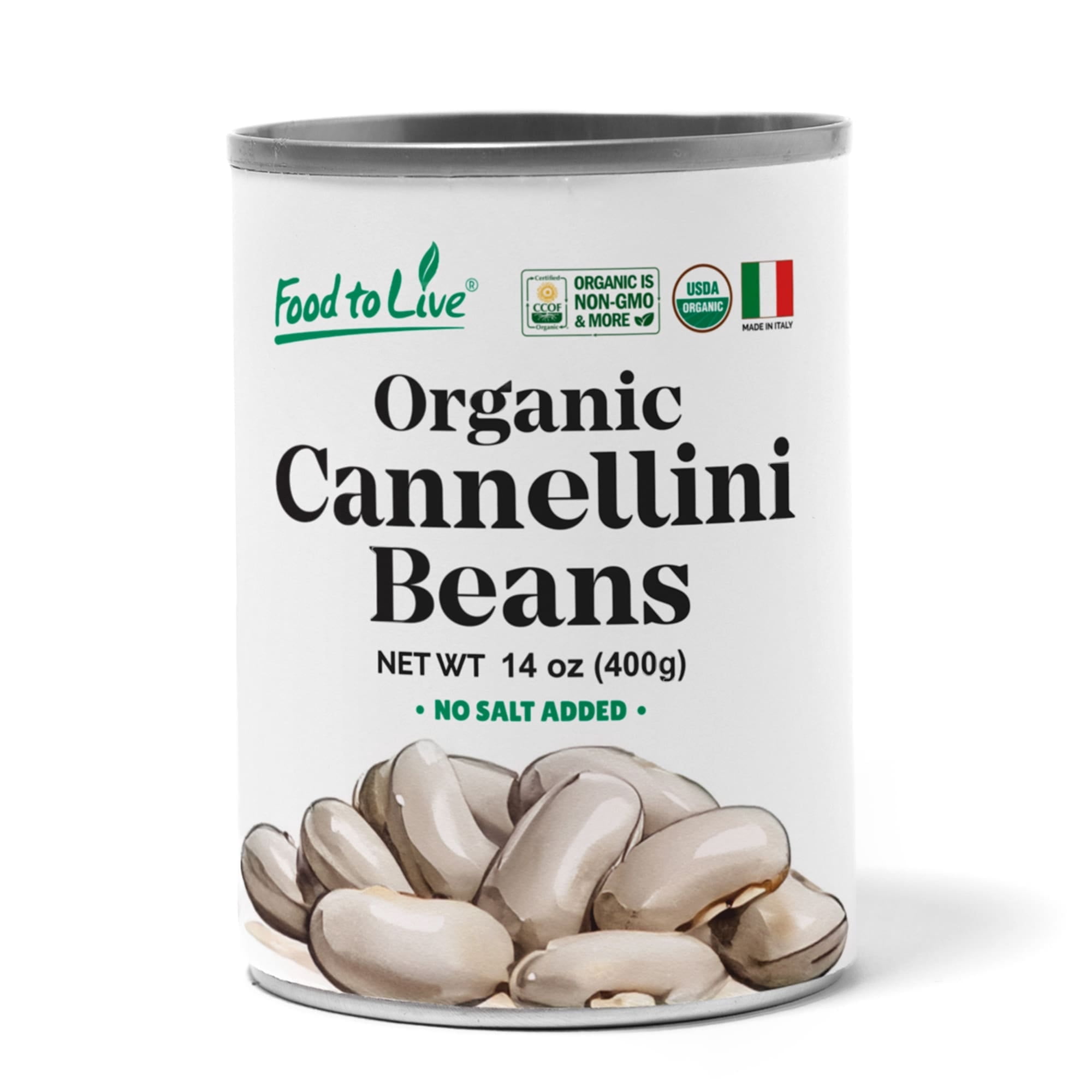 Food to Live Organic Italian Canned Cannellini Beans, Unsalted, Non-GMO ...