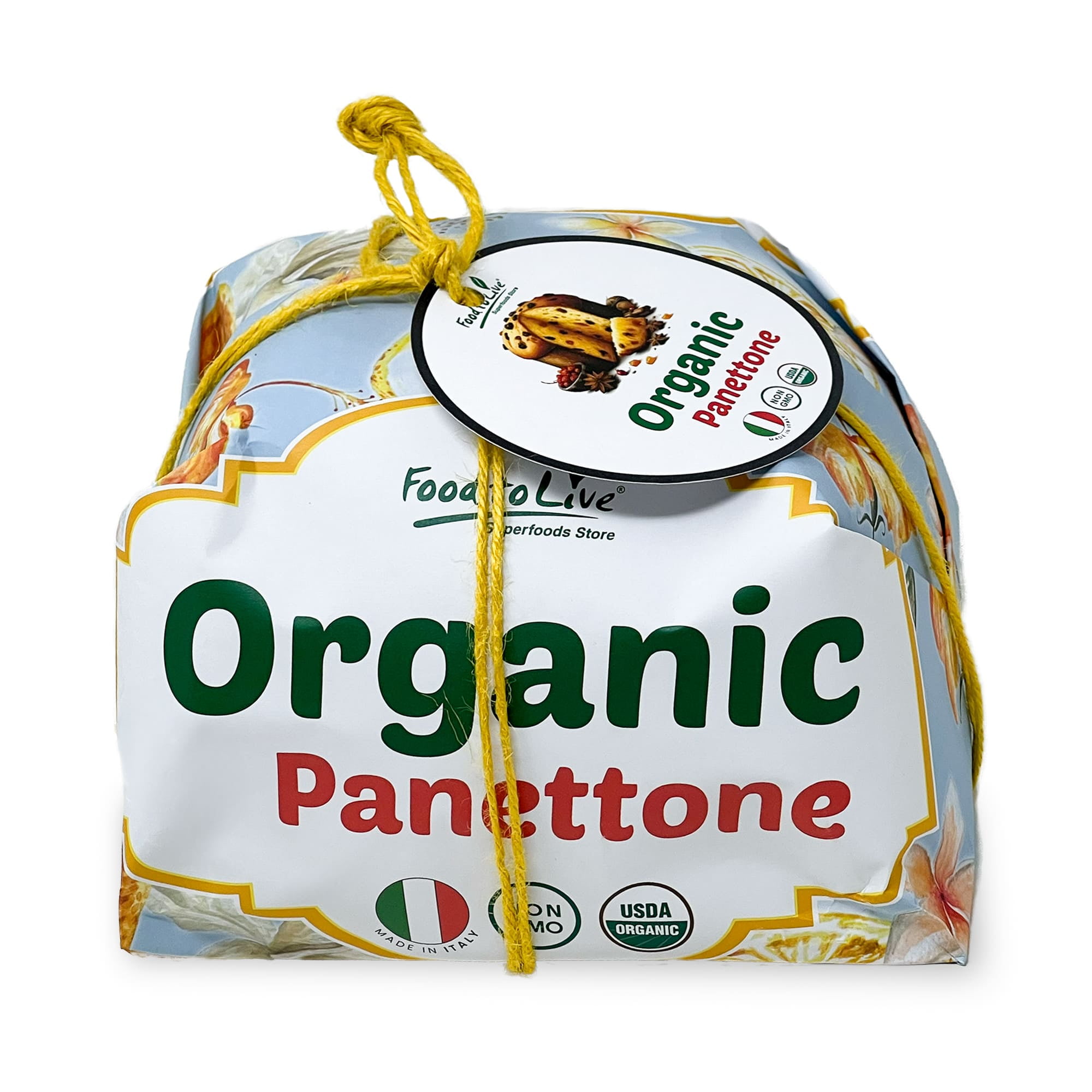 Organic Italian Panettone, Pack of 1 - Traditional Cake with Raisins ...