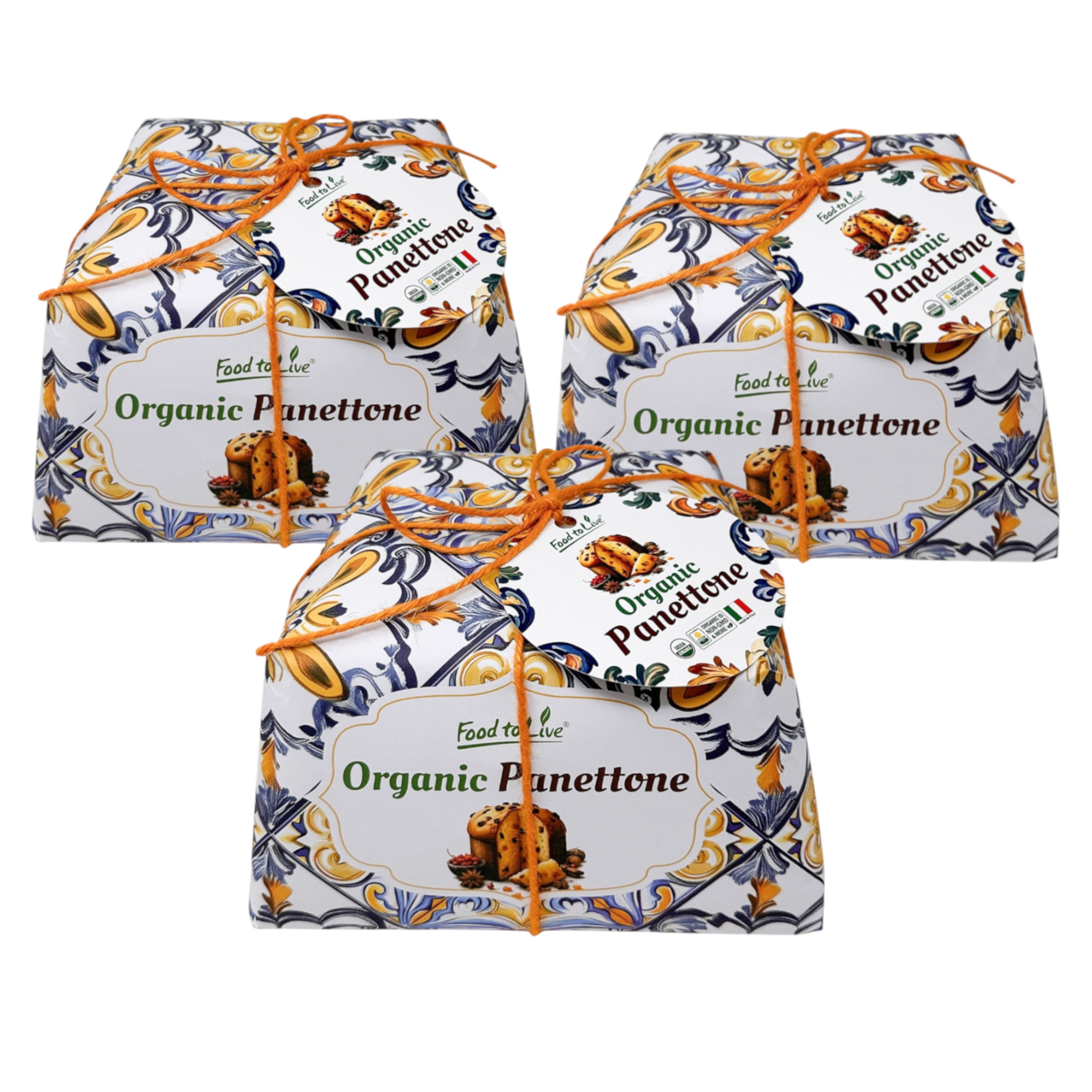 Food to Live Organic Italian Panettone, Pack of 3 - Authentic Artisan ...
