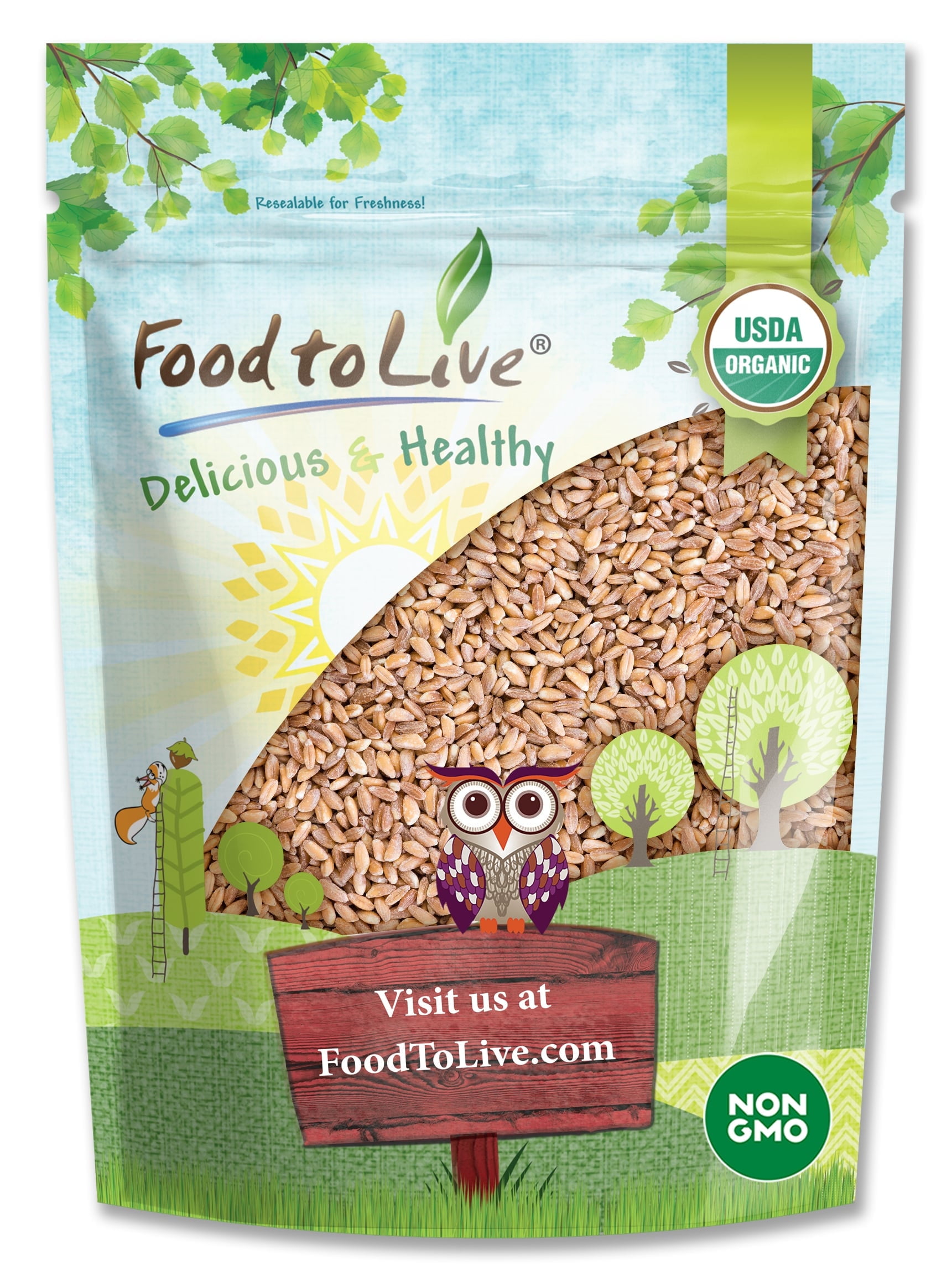 Food to Live Organic Italian Pearled Farro, 1 Pound — Non-GMO, Raw ...