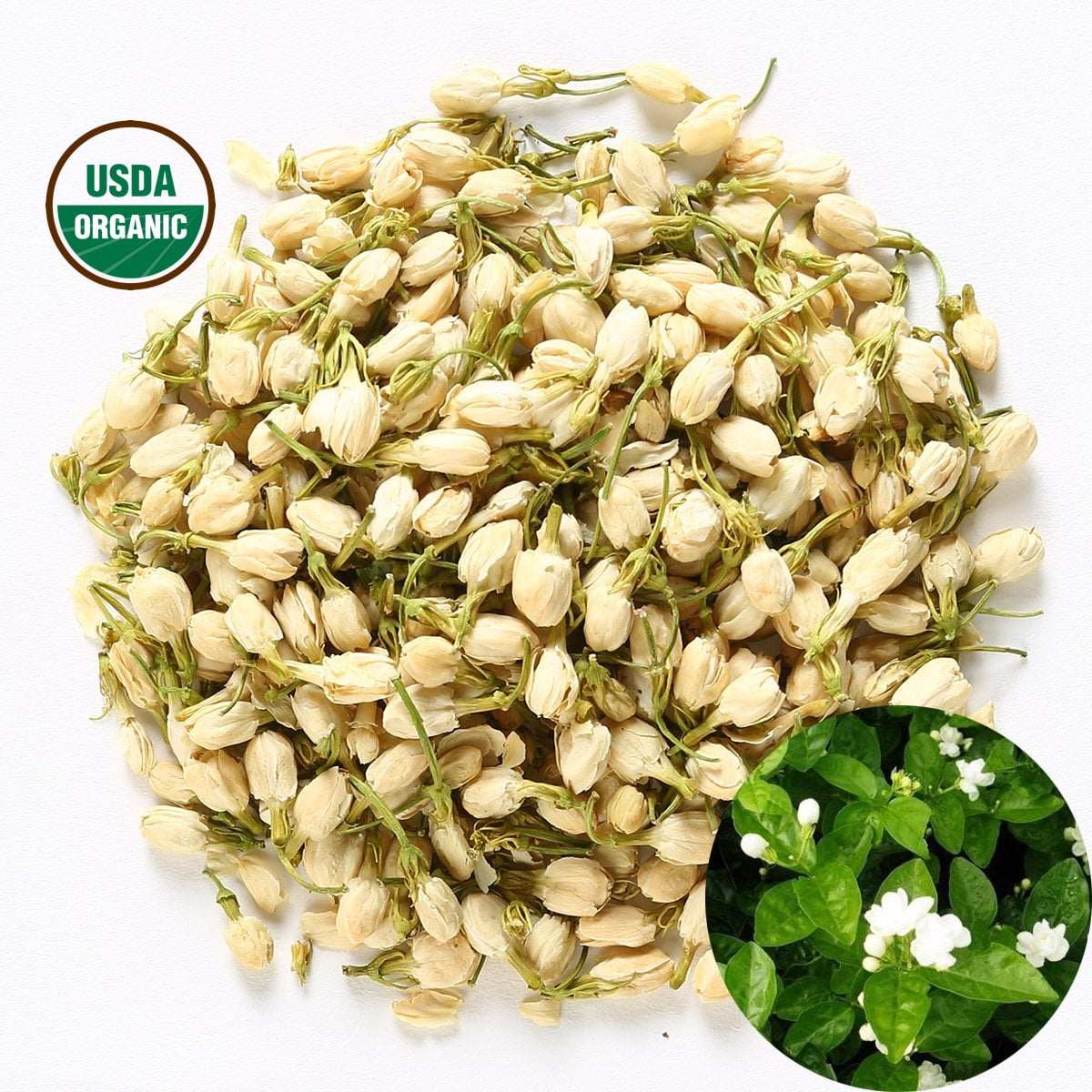 Organic Jasmine Flower 4oz Whole Tea Culinary Edible Dry Natural White ...