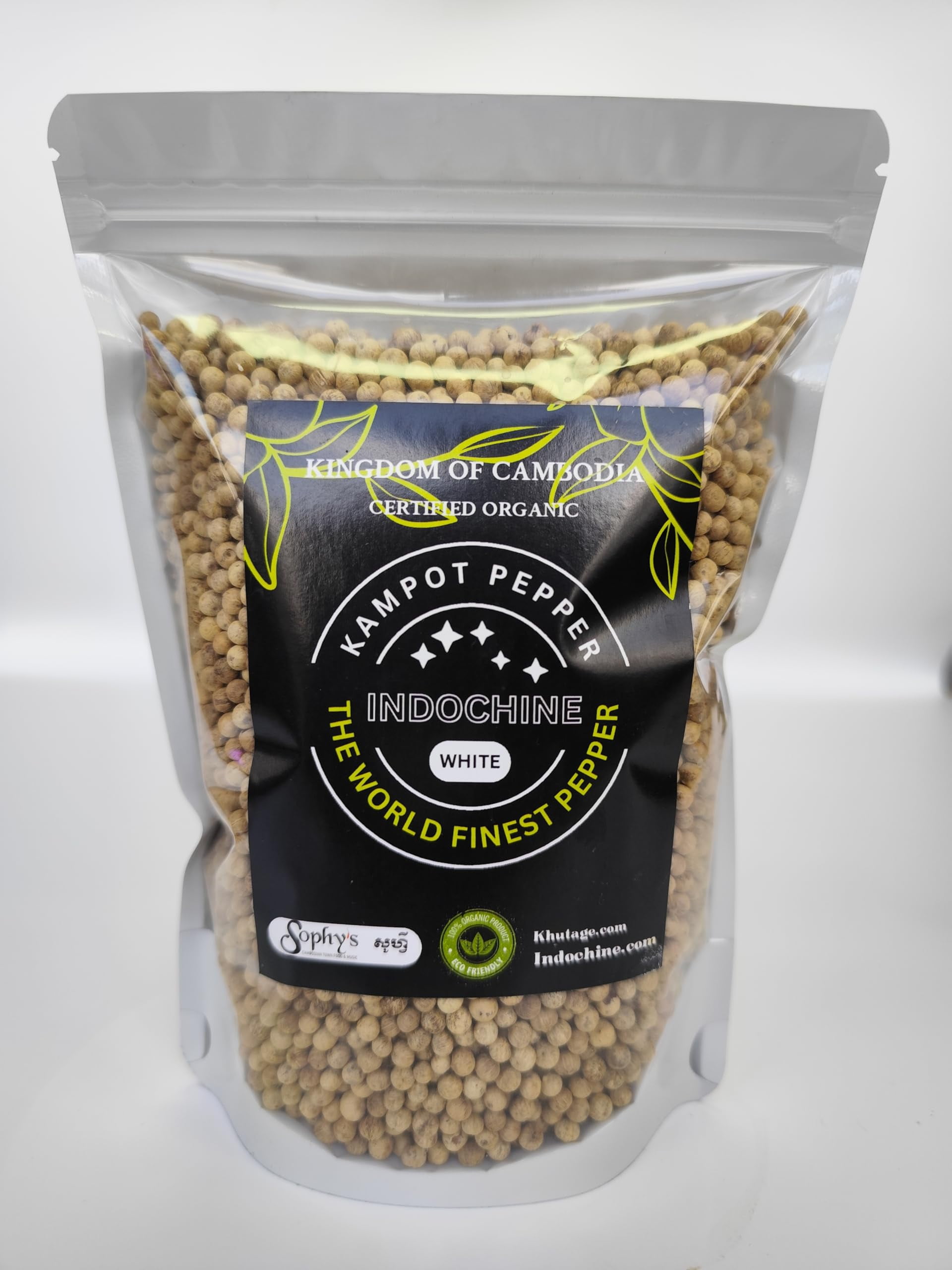 Organic Kampot Pepper - Rare MDA05 Cambodian Peppercorns White 4 Ounce ...