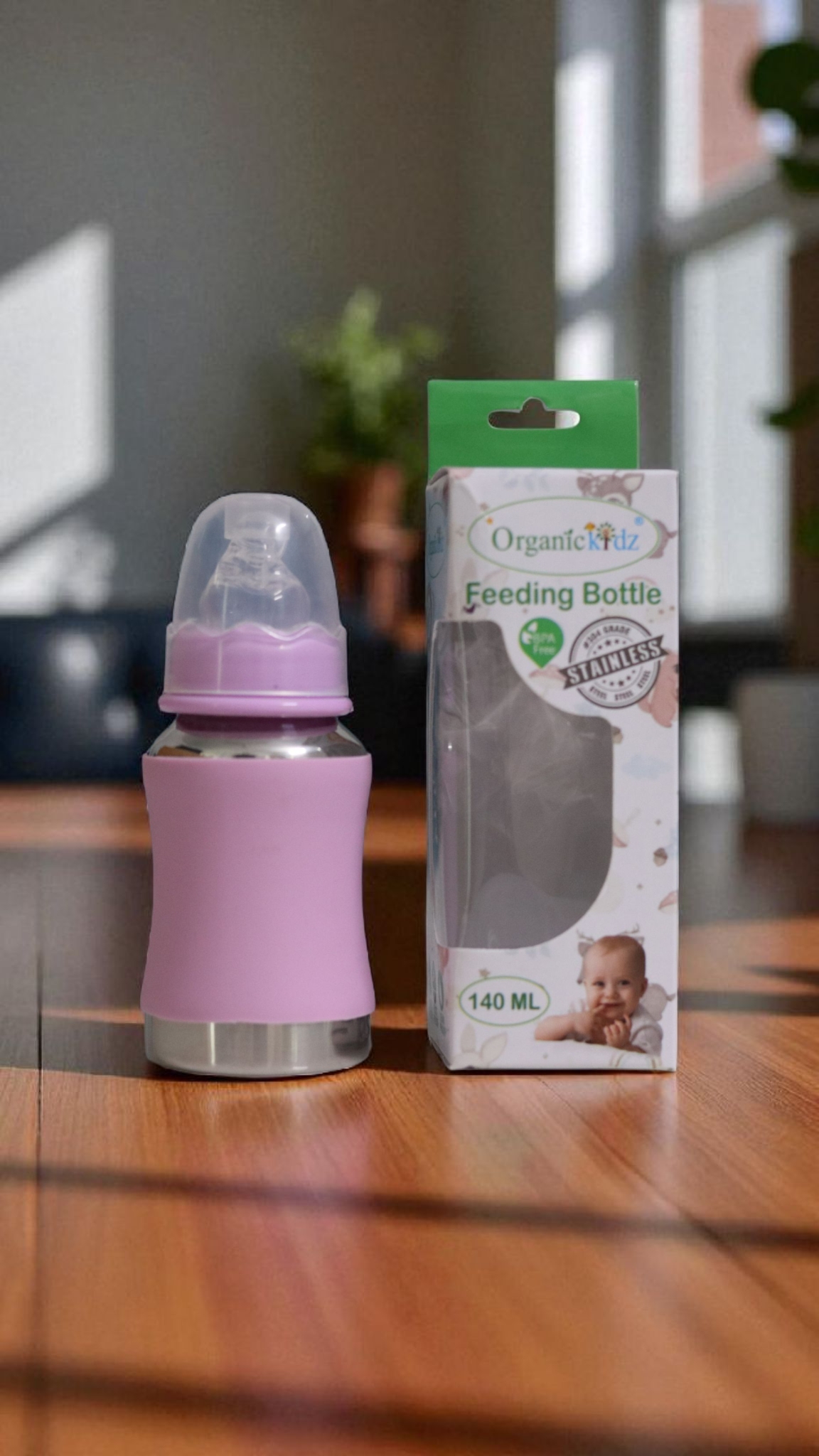 Organic Kidz Thermal Insulation Stainless Steel Baby Feeding Bottle ...