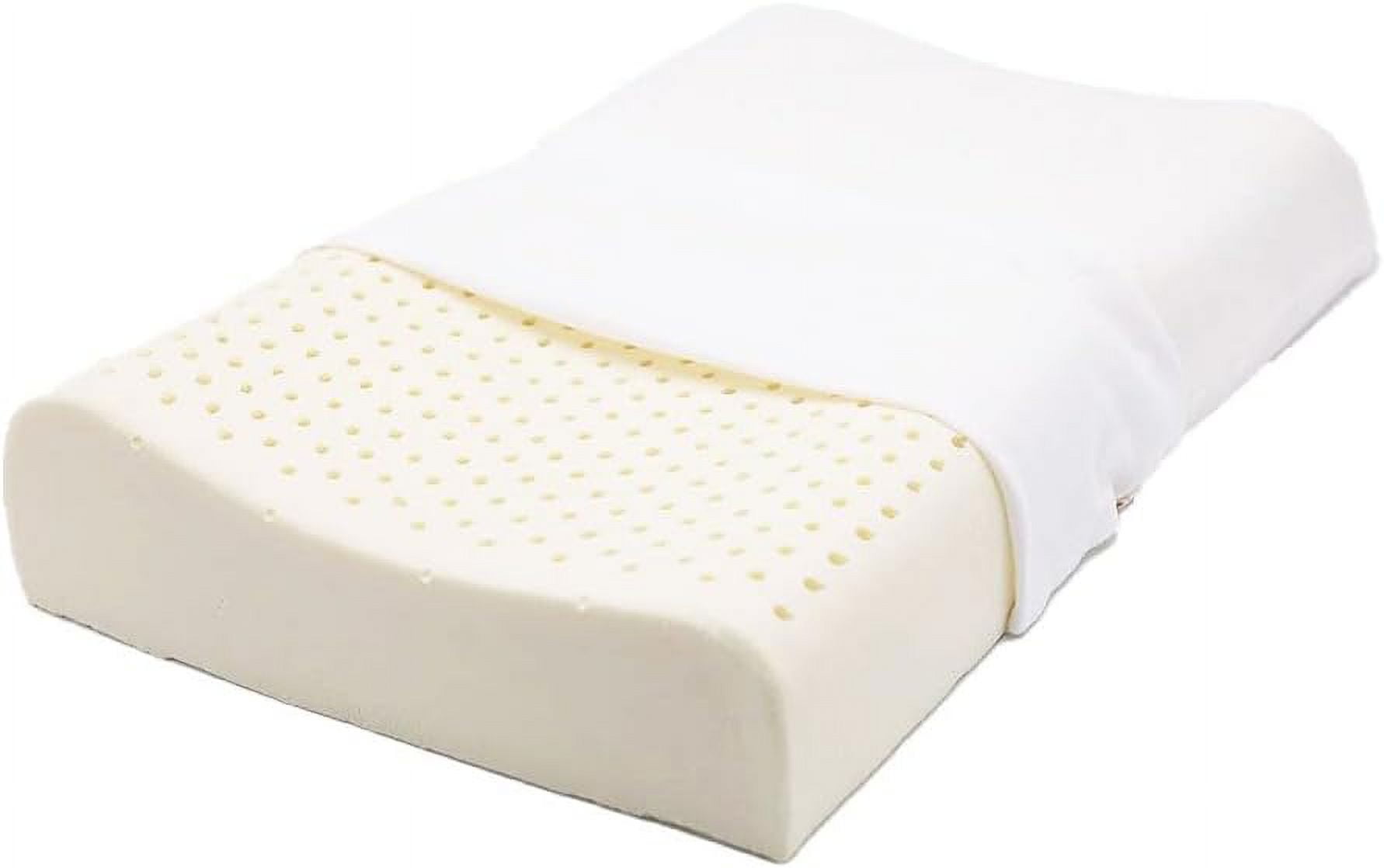 Organic Latex Contour Pillow with Organic Cotton Cover for Healthy Sleep (High Loft, Soft) - 1 ...