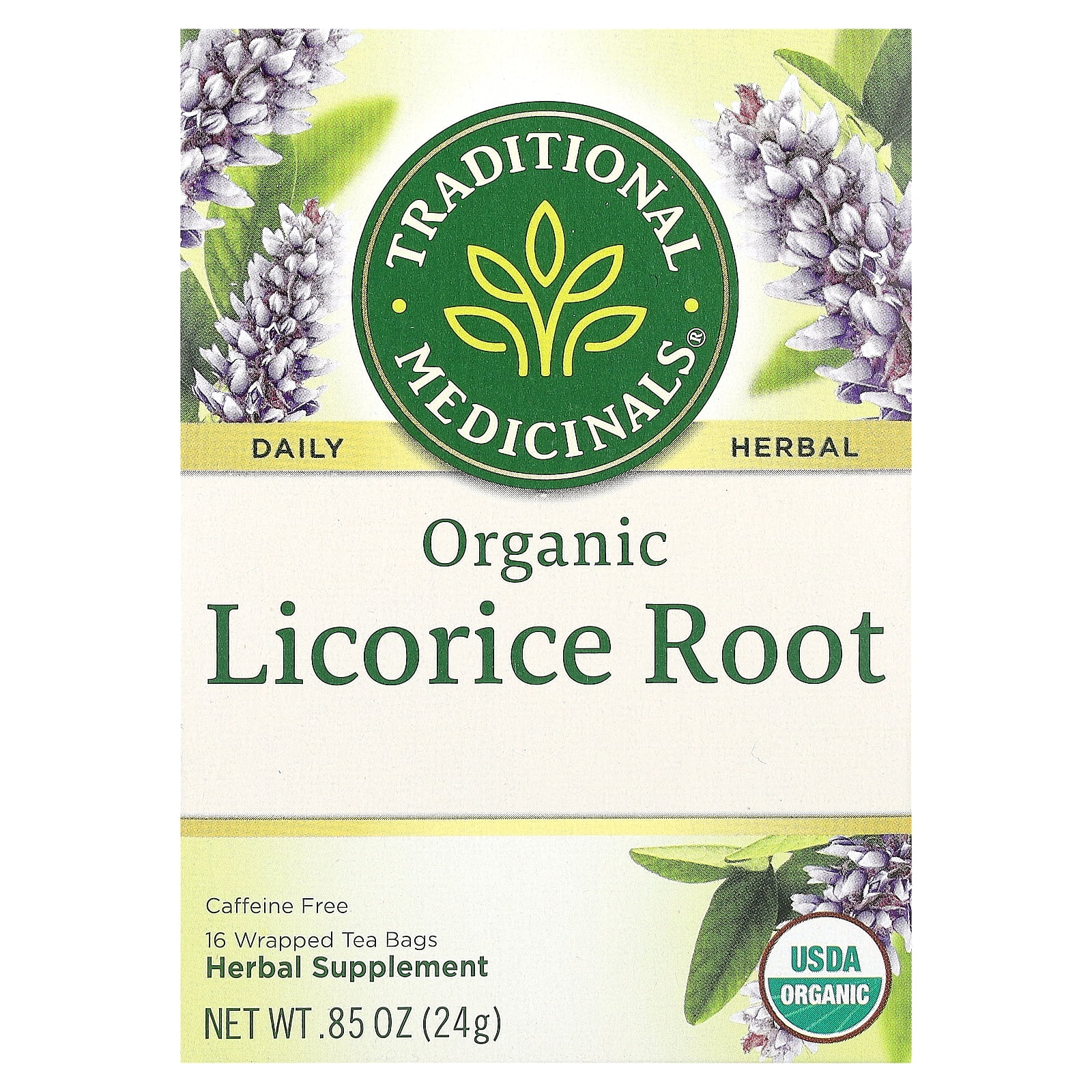 Organic Licorice Root, Caffeine Free, 16 Wrapped Tea Bags, 0.85 oz (24 ...
