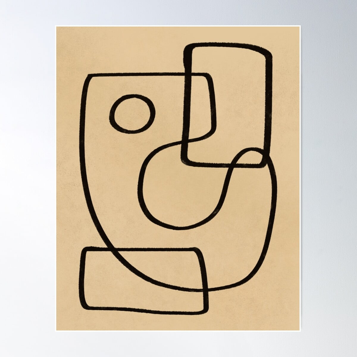 Organic Line Art Poster Wall Art, Modern Wall Decor For Living Room ...