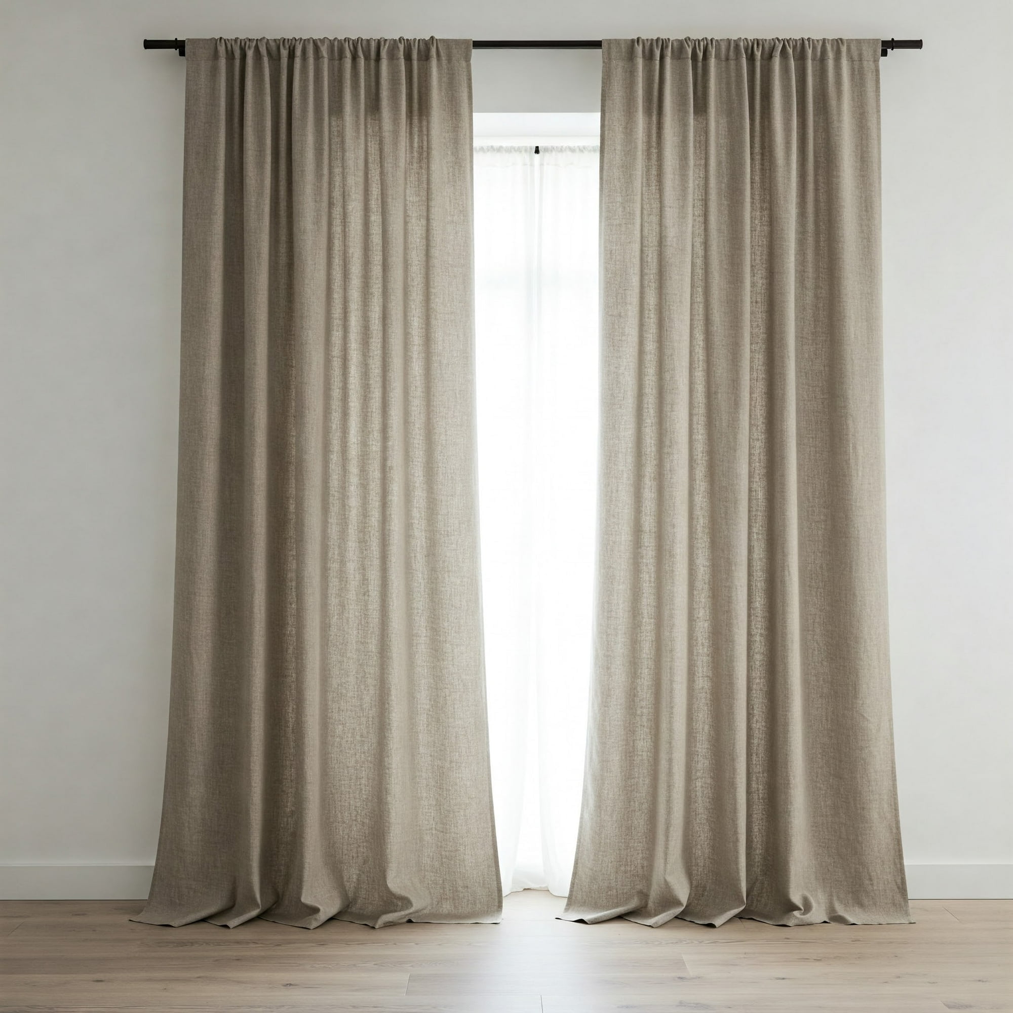 Organic Linen Curtain Panels, 54 Inches Wide X 36 Inches Long, Cotton ...