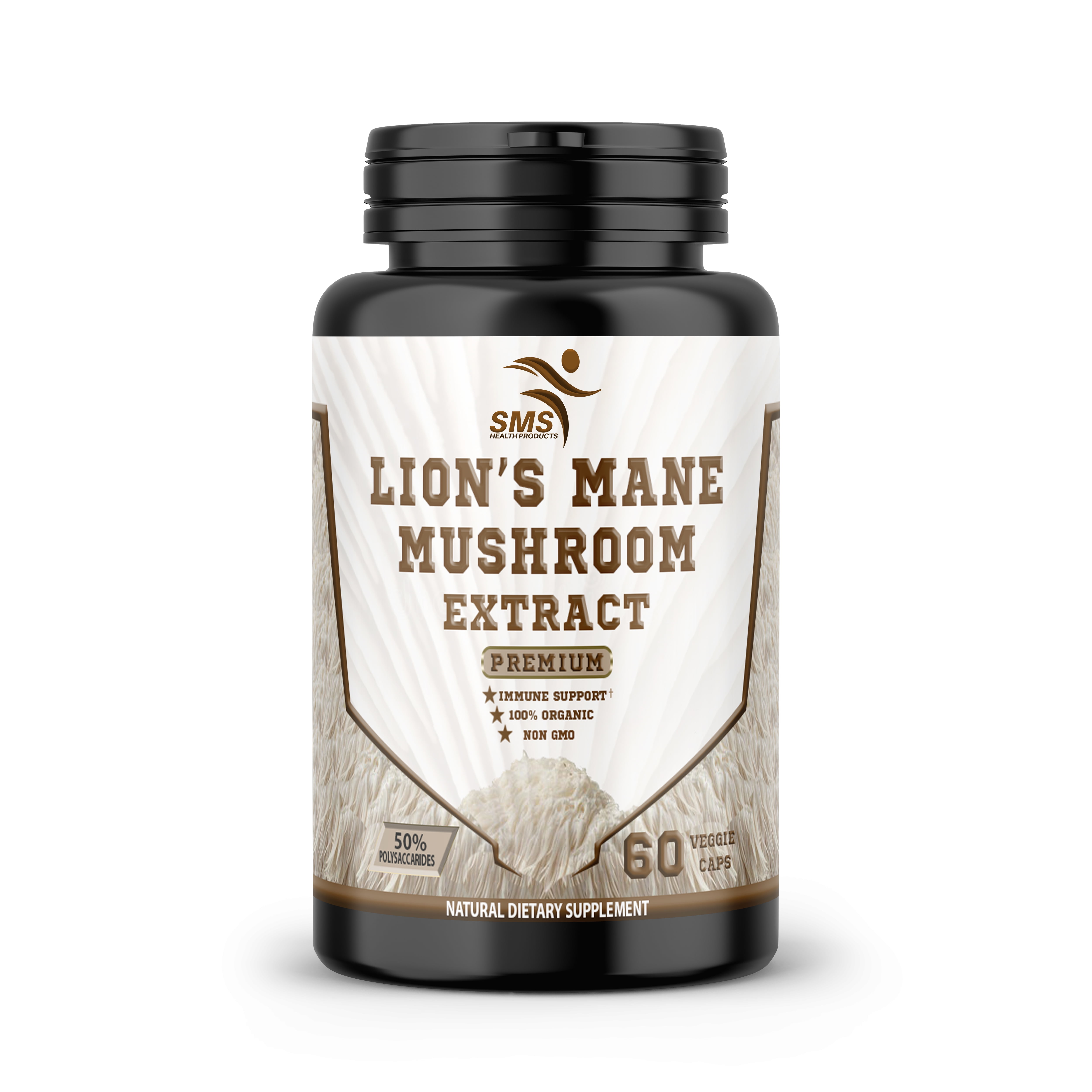 SMS HEALTH PRODUCTS, Organic Lion's Mane Mushroom, 60 Veggie Capsules ...