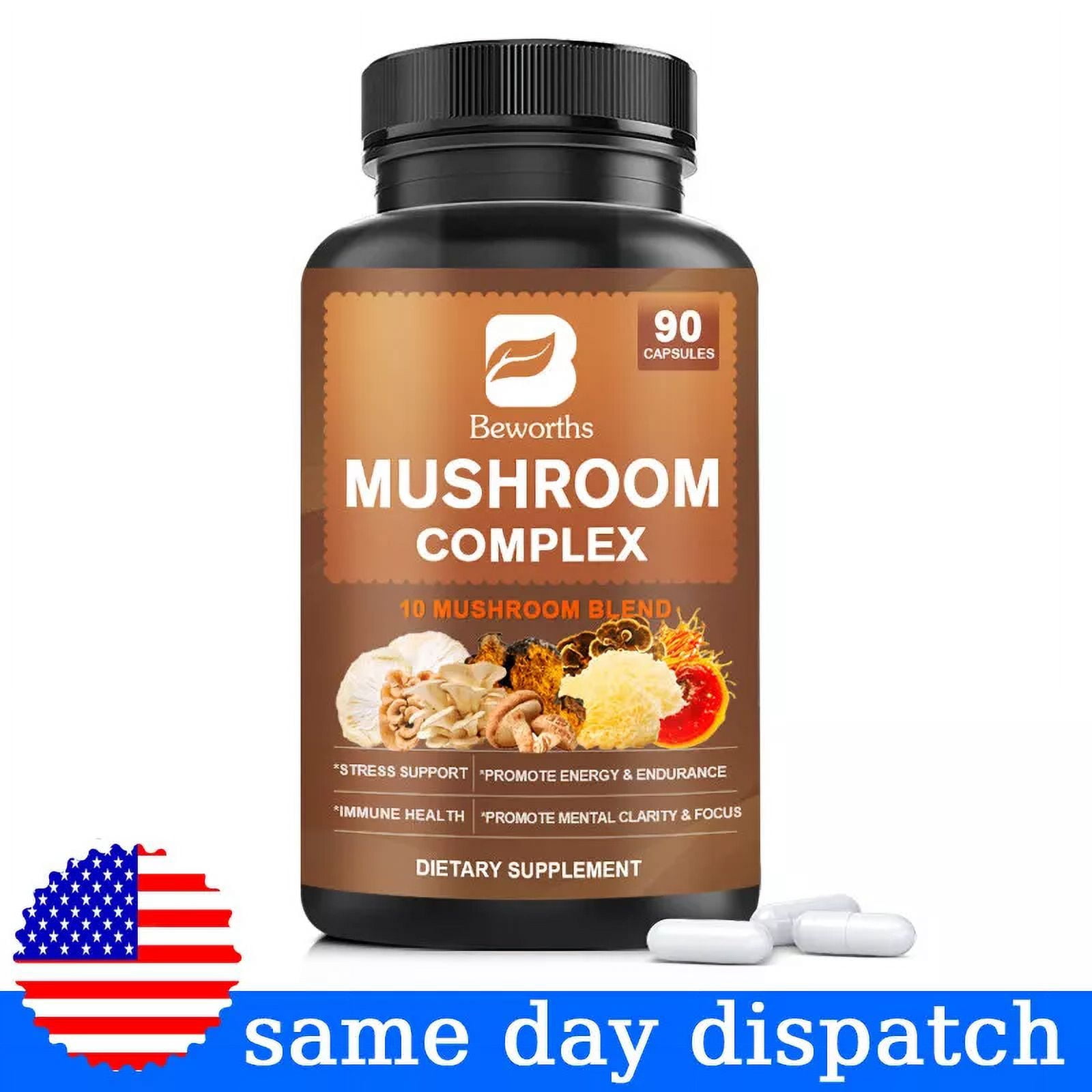Organic_Lions_Mane_Mushroom_Nootropic_Brain_Memory_Focus_Immune_Support ...