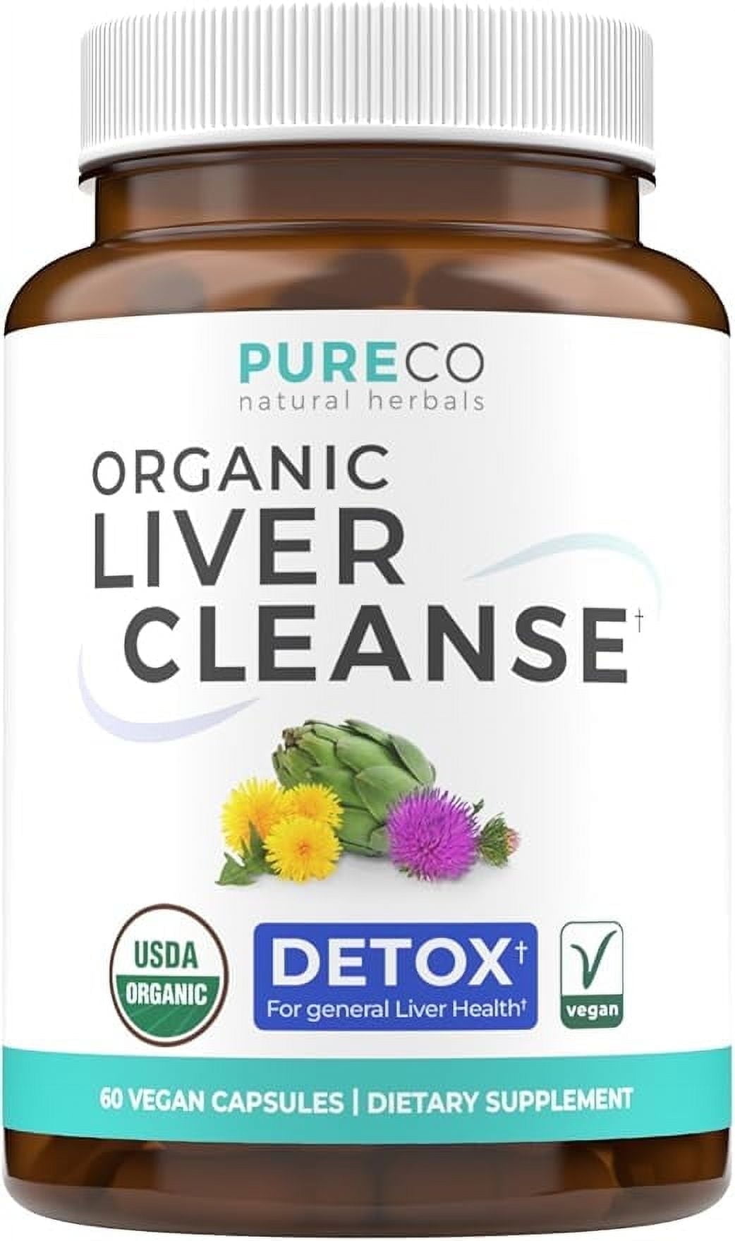 Pure Co Organic Liver Cleanse Detox & Repair Vegan, Non-GMO Milk ...
