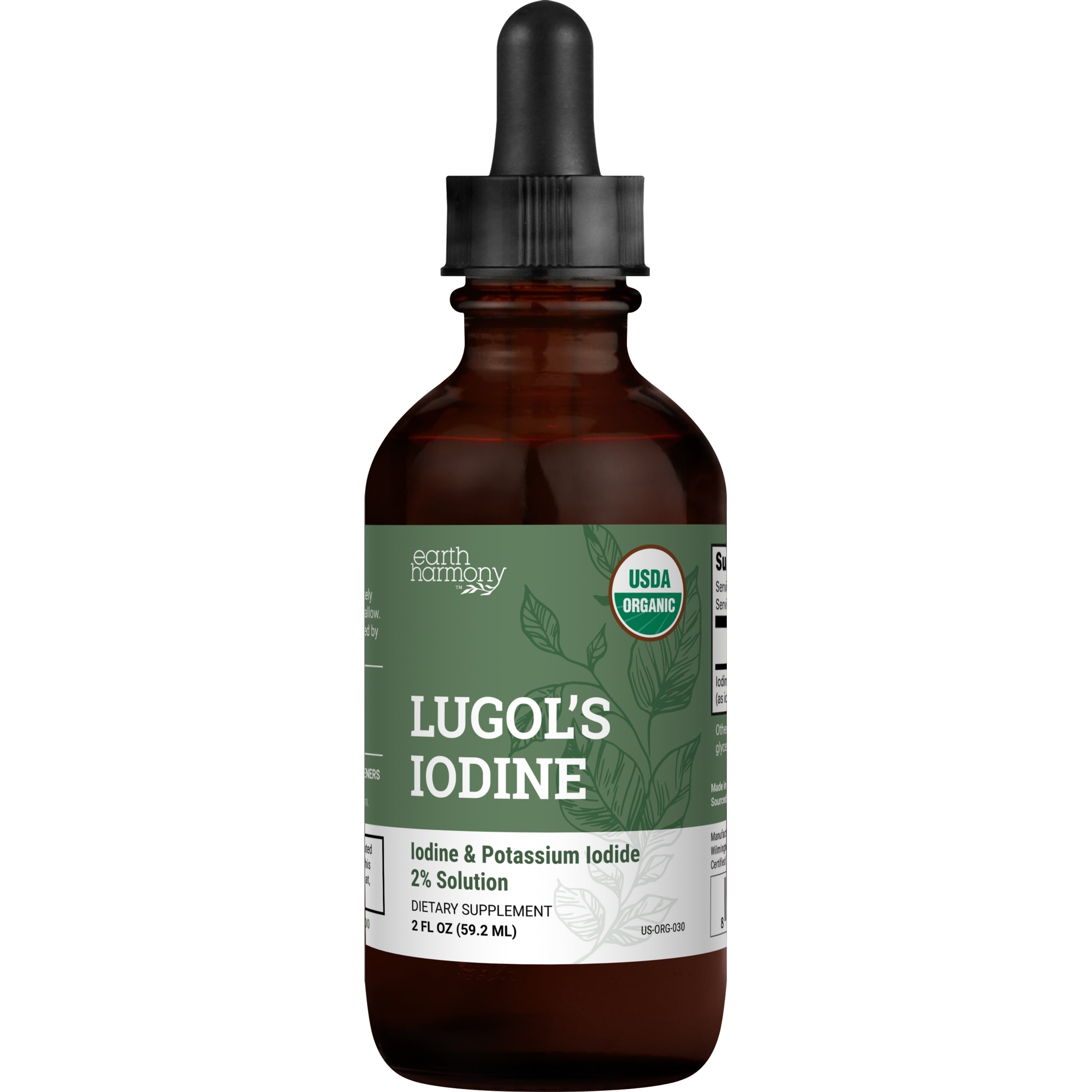 Organic Lugols Iodine Liquid Pure Supplement Drops for Thyroid Support ...