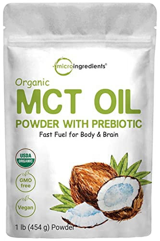 Organic MCT Oil Powder with Prebiotic Fiber,1 Pound(16 Ounce), Fast ...