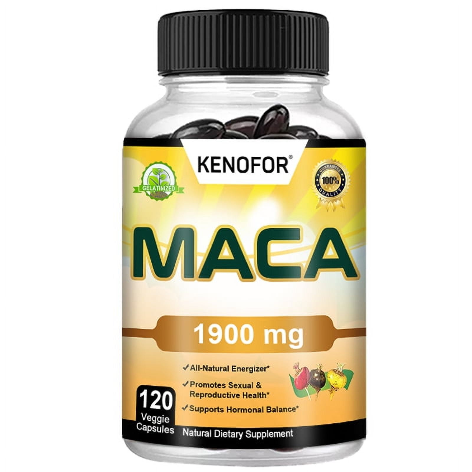 Organic Maca Root Black, Red, Yellow 1900 MG per Serving - Peruvian ...