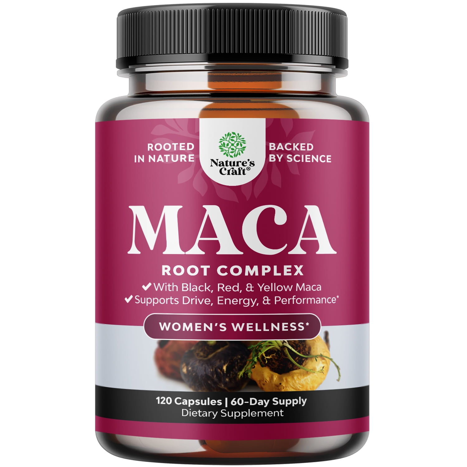 Nature's Craft Organic Maca Root Capsules - Menopause & Libido Support ...