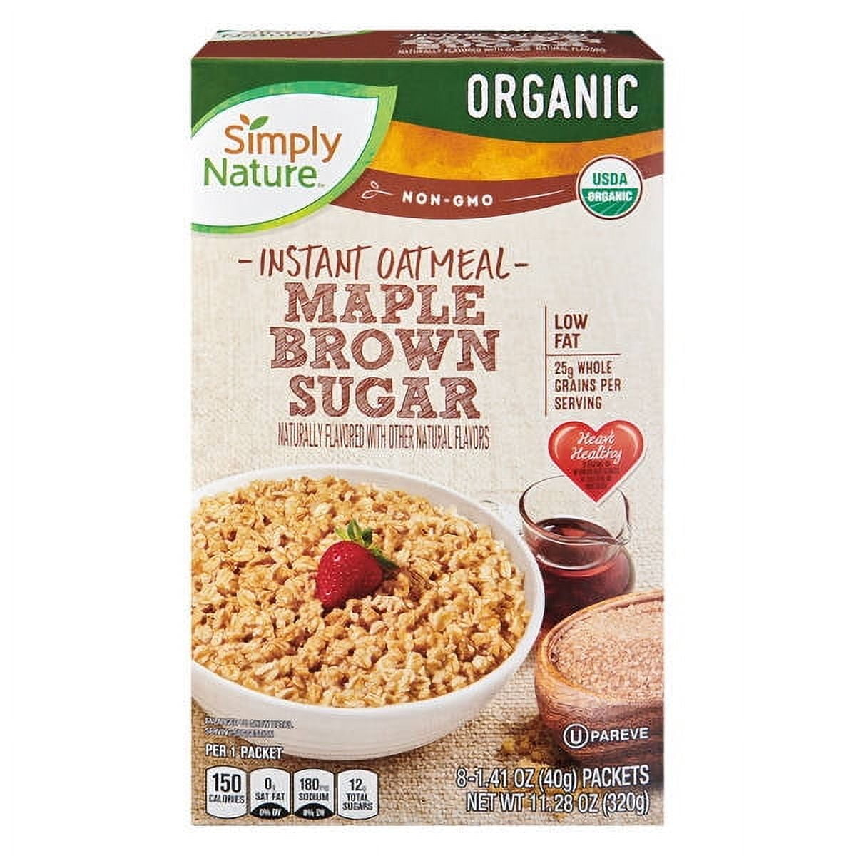 Organic Maple Brown Sugar Instant Oatmeal, 8 count- Pack of 3 - Walmart.com