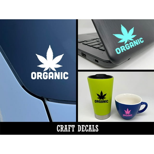 Organic Marijuana Leaf Pot Weed Hemp Craft Vinyl Indoor Outdoor Decal ...