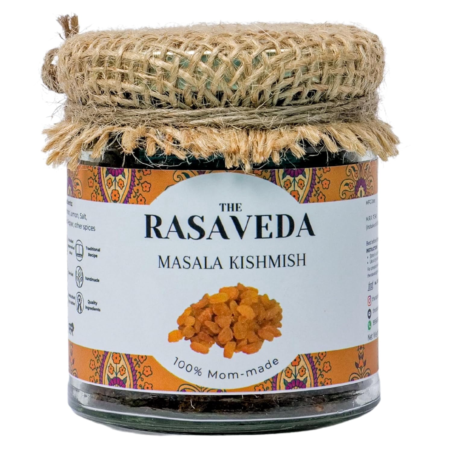 Organic Masala Raisins (Kishmish) By The Rasaveda 250gm, | High In ...