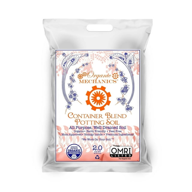 Organic Mechanics Container Blend Potting Soil, 2 Cubic Feet – with ...