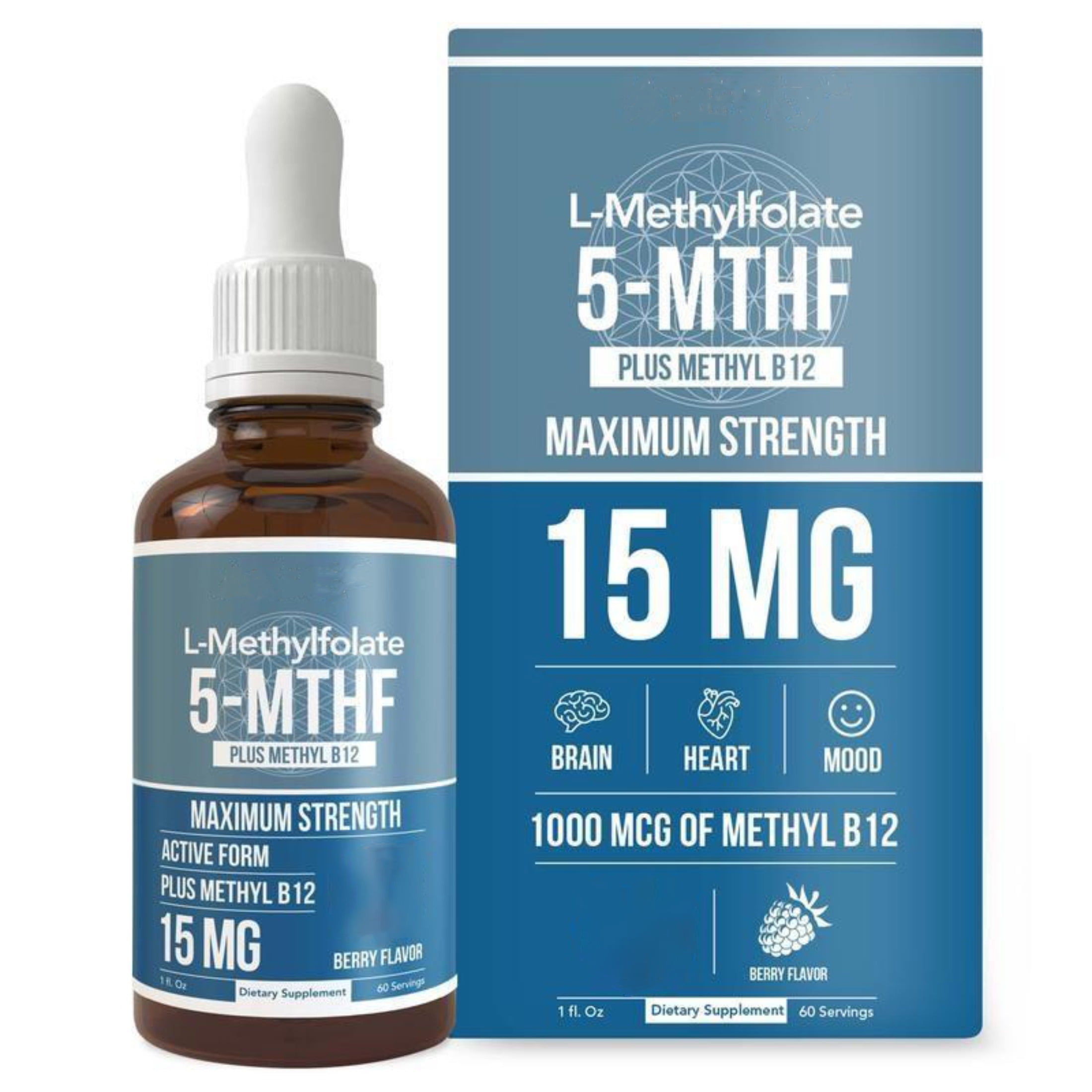 Organic Methyl Folate 1000 mcg with Methyl B12 Liquid Drops ...