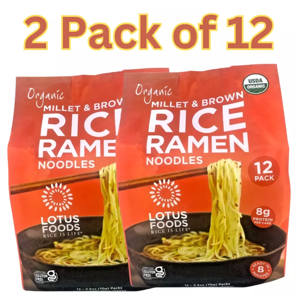 Organic Millet & Brown Rice Ramen Noodles -2 Pack of 12 pc-(840g ...