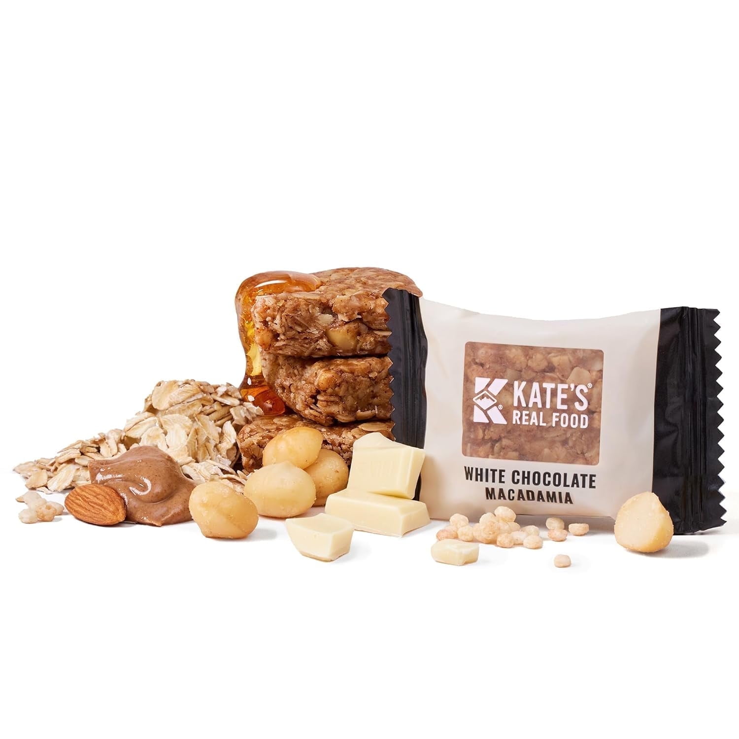 Kate’s Real Food Organic Mini Energy Bar - White Chocolate Macadamia ...