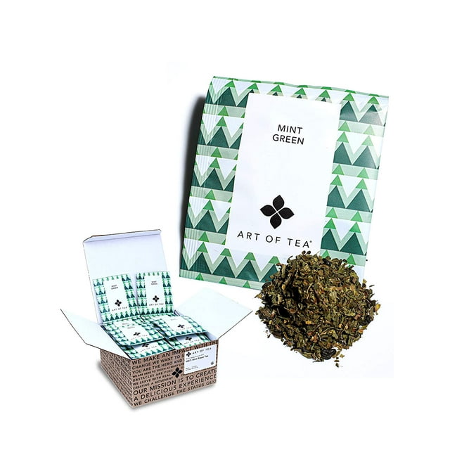 | Organic Mint Green Tea | 50 Count Eco Friendly Pyramid Tea Bag ...
