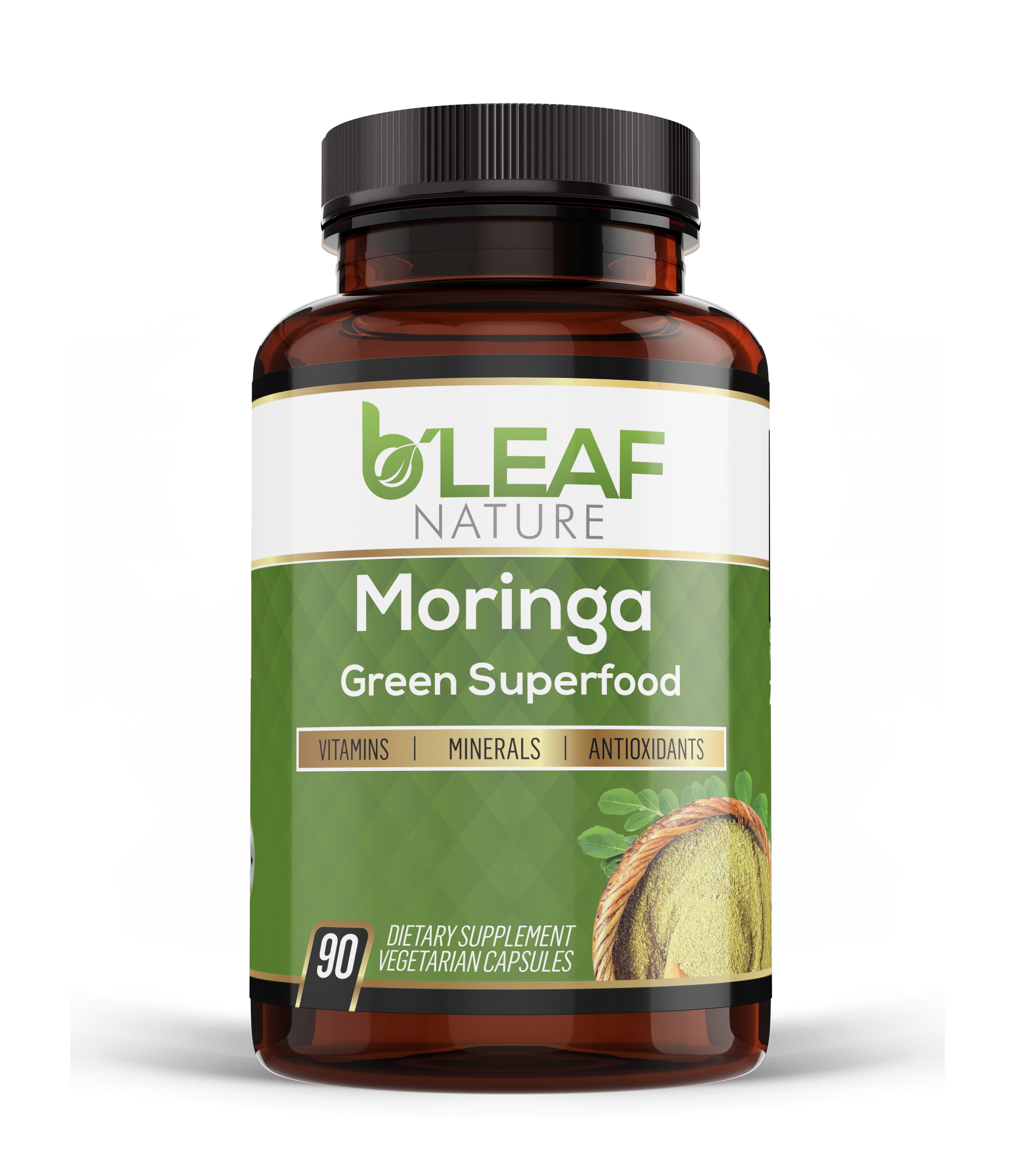 B'Leaf Nature's Organic Moringa 90 Capsules - Vitamin Supplement for ...
