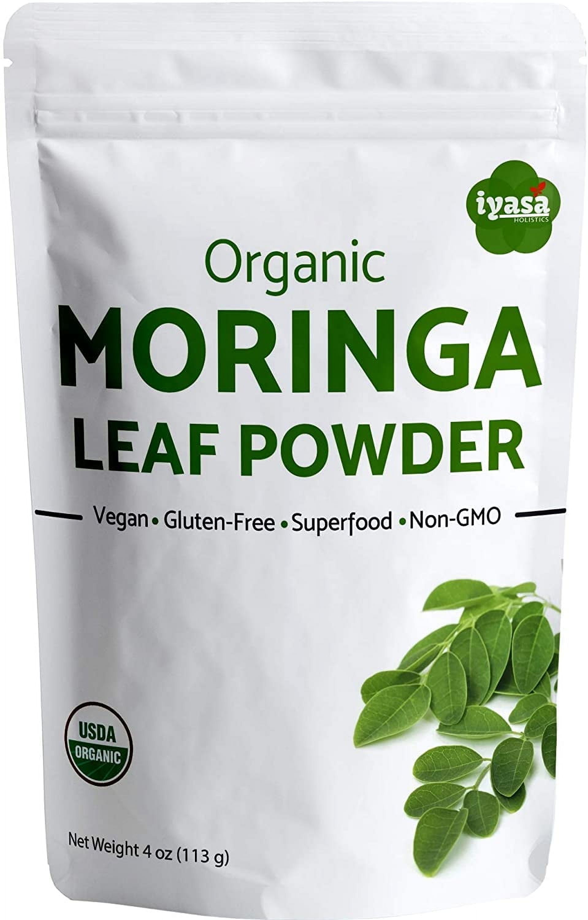 Iyasa Holistics Organic Moringa Leaf Powder 4 oz, Multi-Vitamin Energy ...