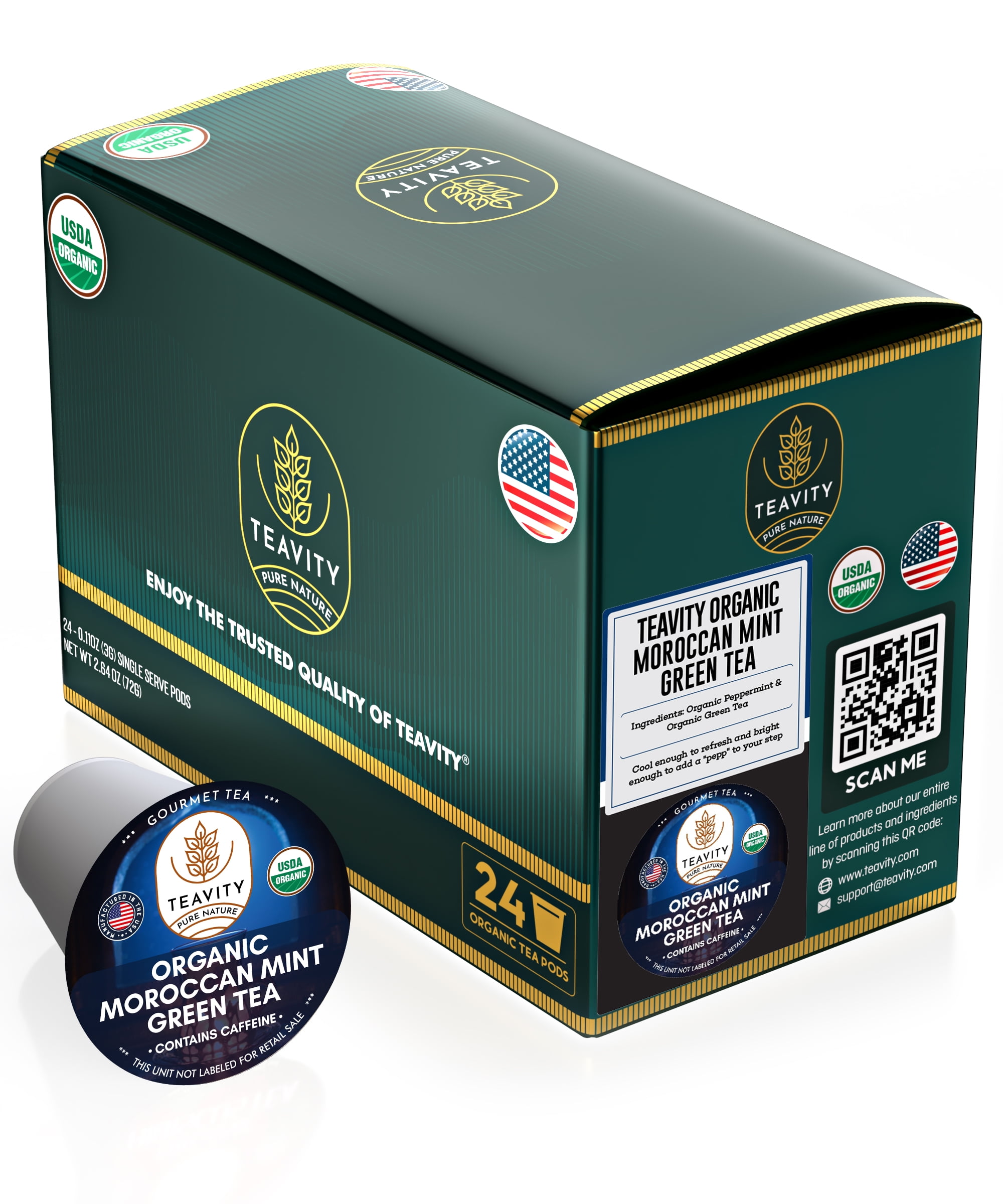Organic Moroccan Mint and Green Tea Pods for Keurig Brewers by Teavity ...