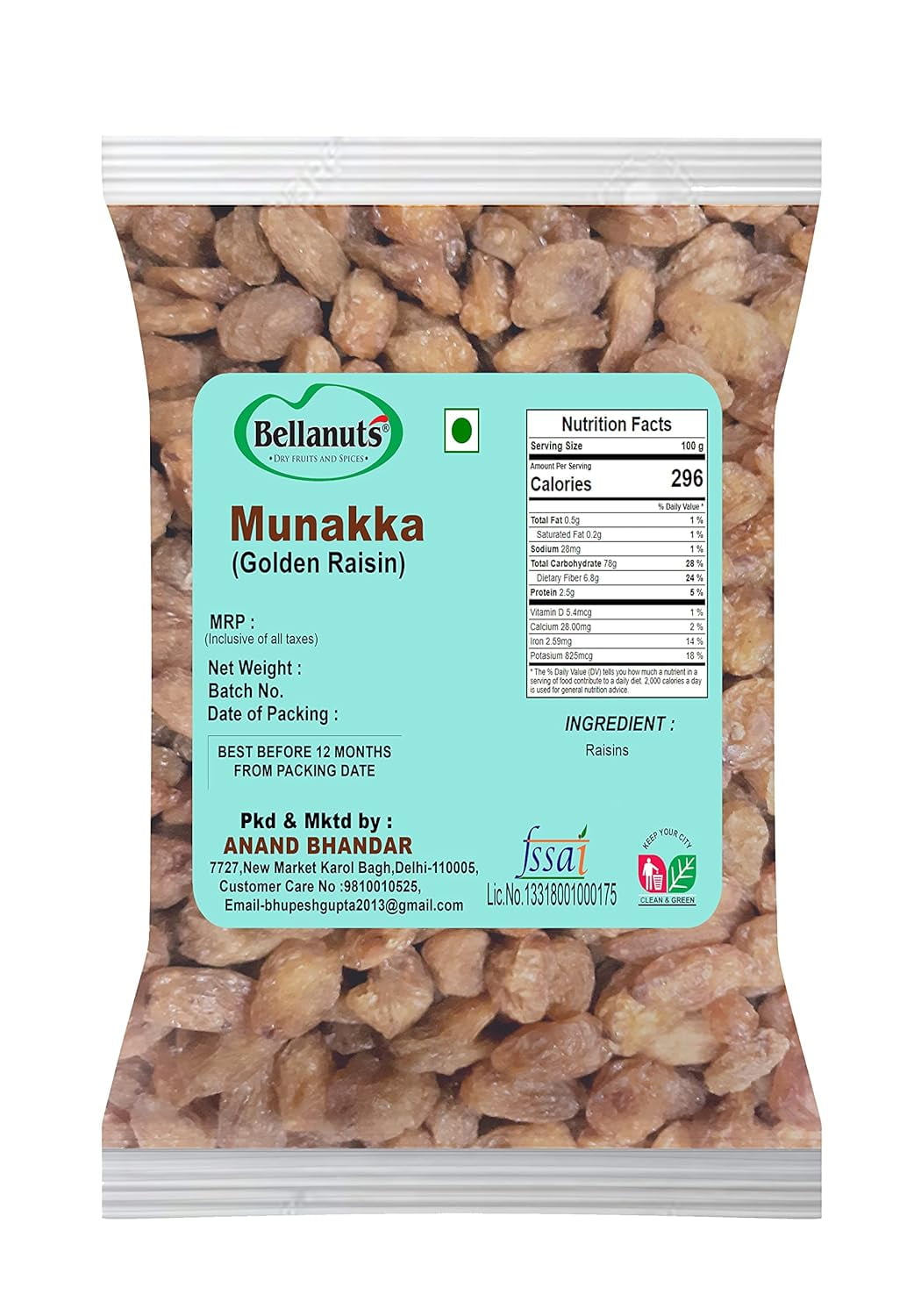 Organic Munakka Golden Raisin By Bellanuts 1kg, | Healthy & Tasty Dry ...